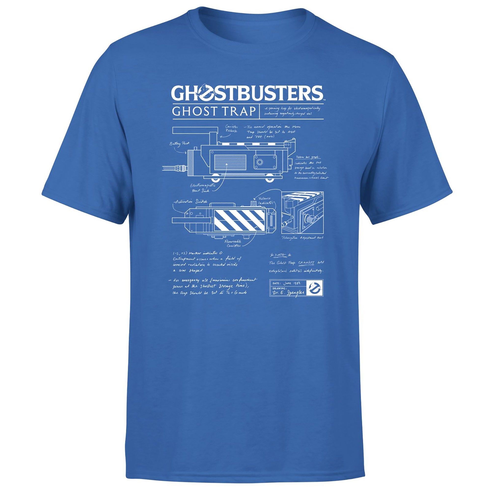 Ghostbusters Ghost Trap Schematic Men's T-Shirt - Blue - S