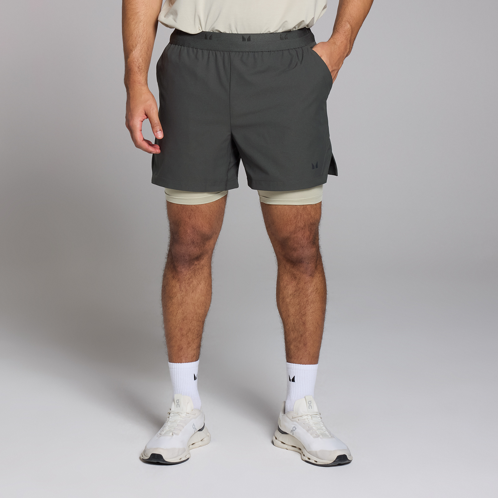 MP Men's Tempo 5" 2-in-1 Shorts - Salt Grey | Myprotein UK
