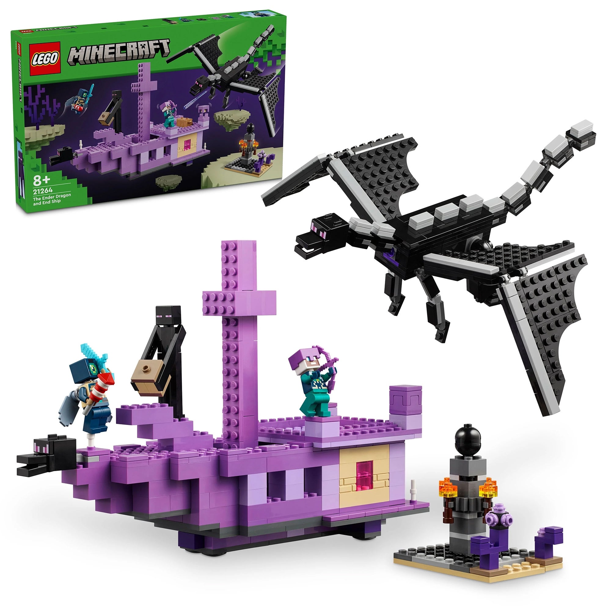 LEGO Minecraft The Ender Dragon and End Ship Toy Set 21264 | Zavvi UK