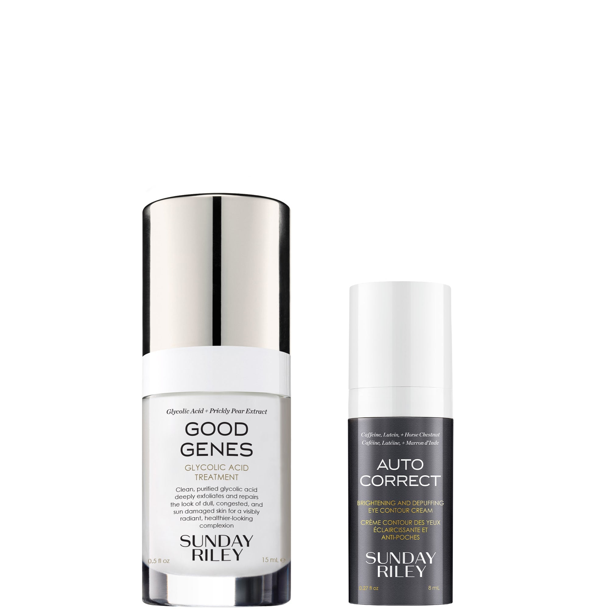 Sunday Riley Good Genes Glycolic 15ml and Auto Correct 8ml Travel Size ...