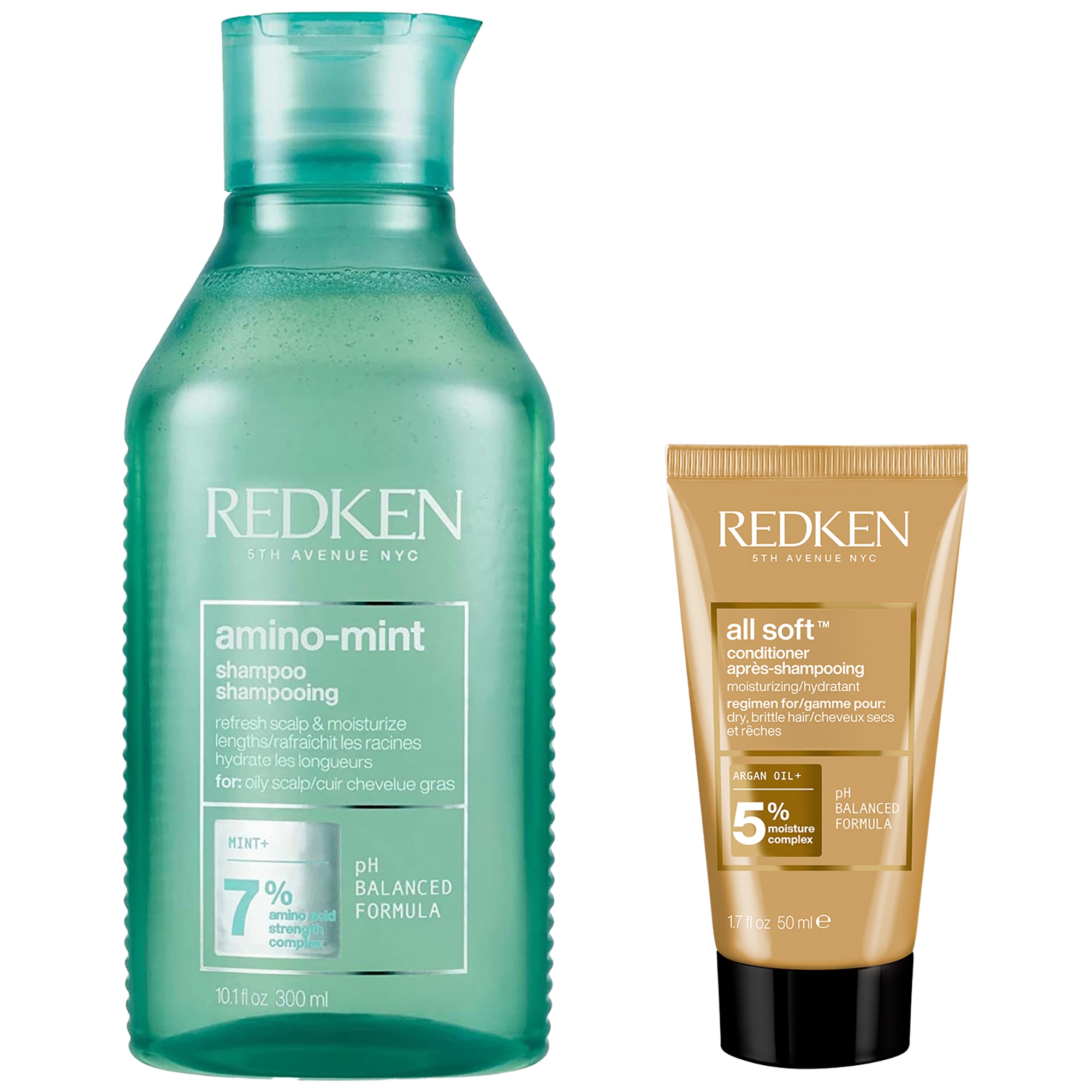 Redken Amino Mint Scalp Cleansing for Greasy Hair Shampoo and All Soft ...