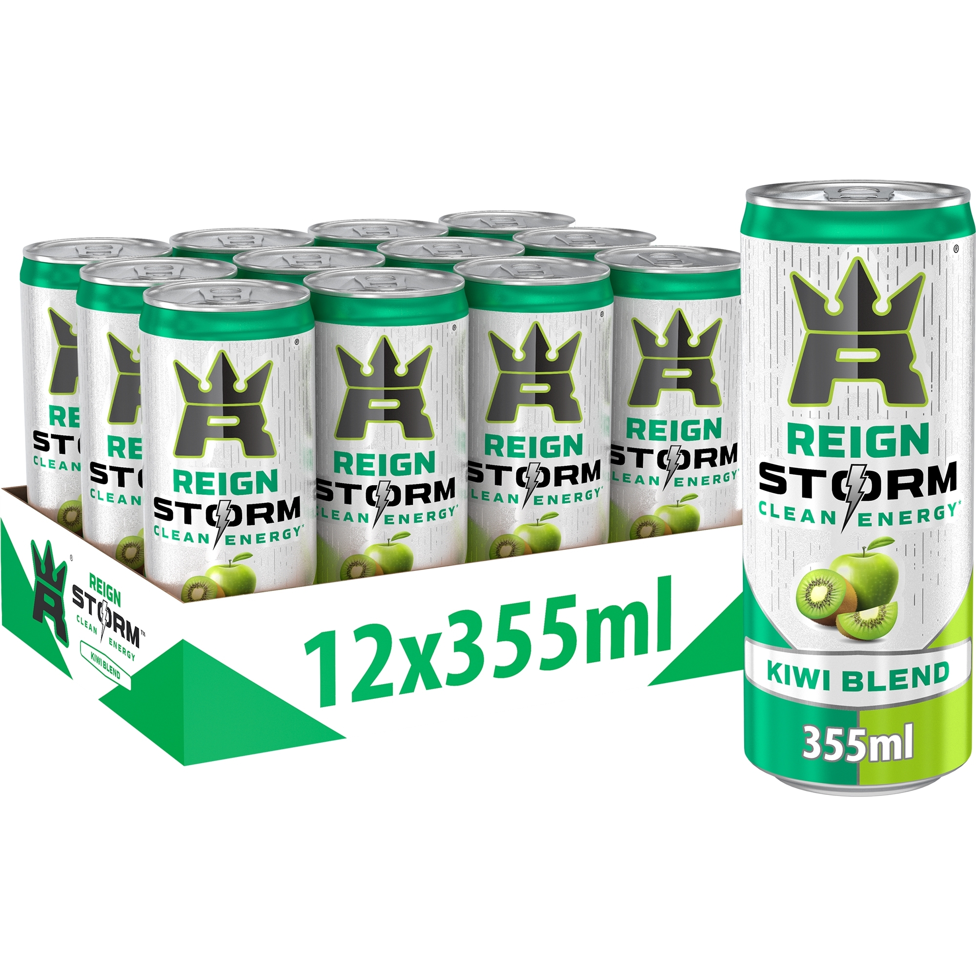 Reign Storm Kiwi Blend Clean Energy Drink 12 x 355ml | Your Coca-Cola UK
