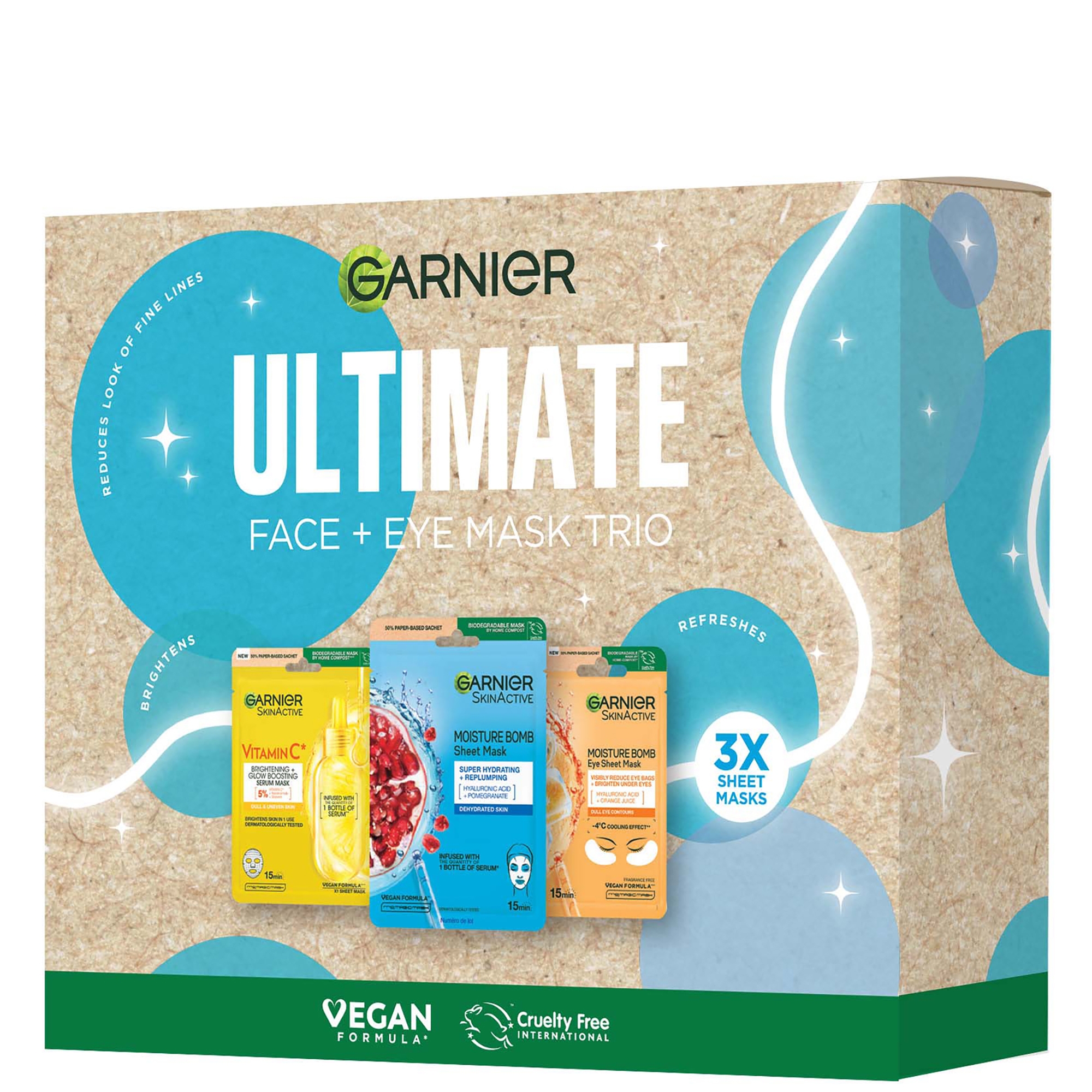Garnier Ultimate Face and Eye Mask Trio Giftset | LOOKFANTASTIC