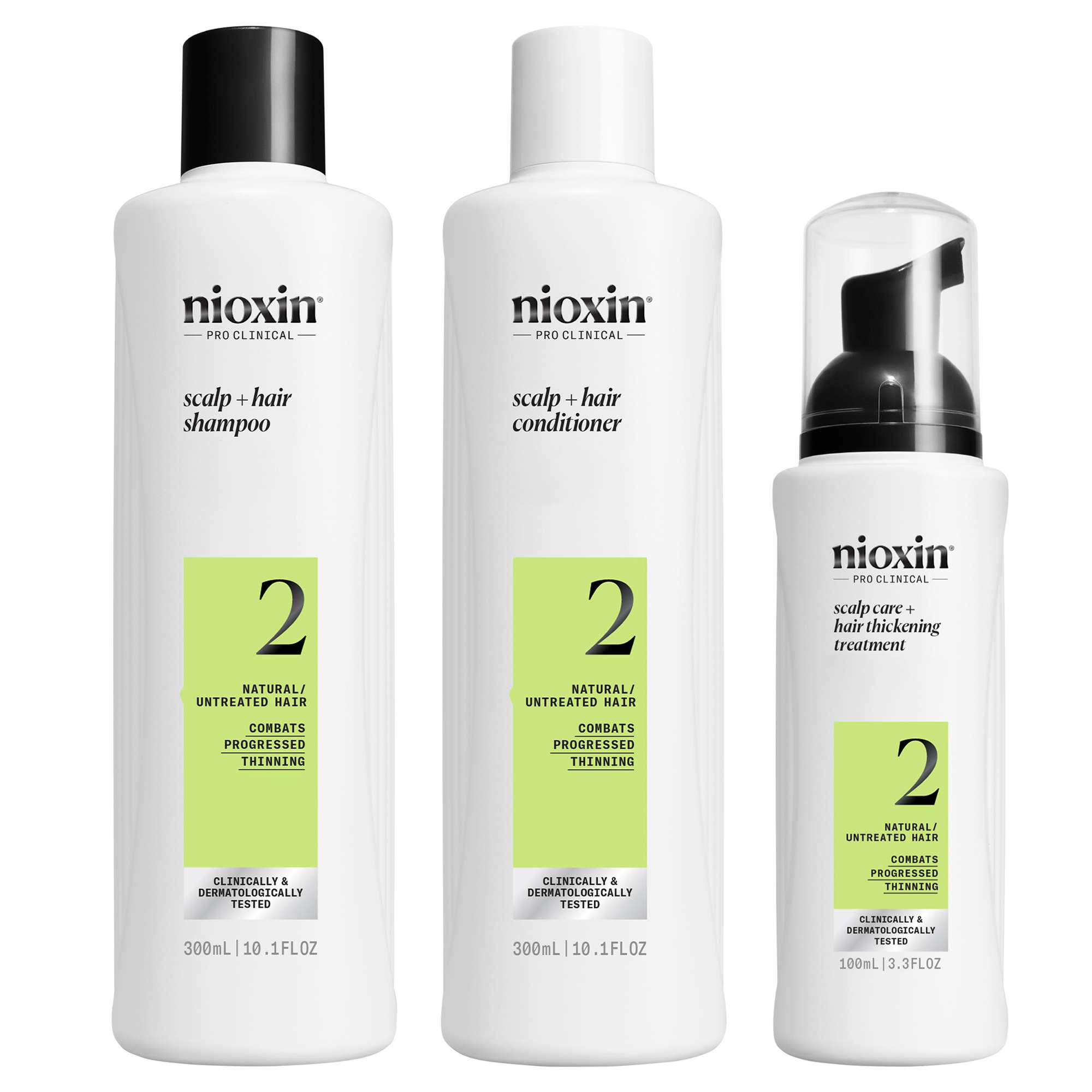 Nioxin Pro Clinical System 2 Kit for Natural Hair with Progressed ...