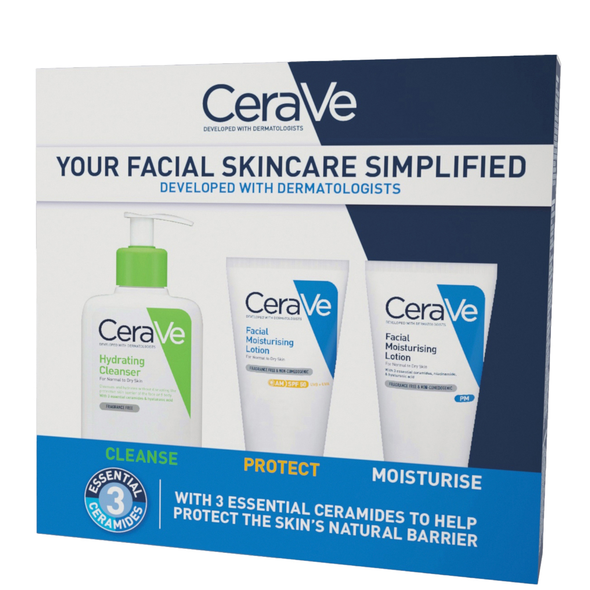 CeraVe Exclusive Skincare Routine Simplified Set for Face Cleansing ...