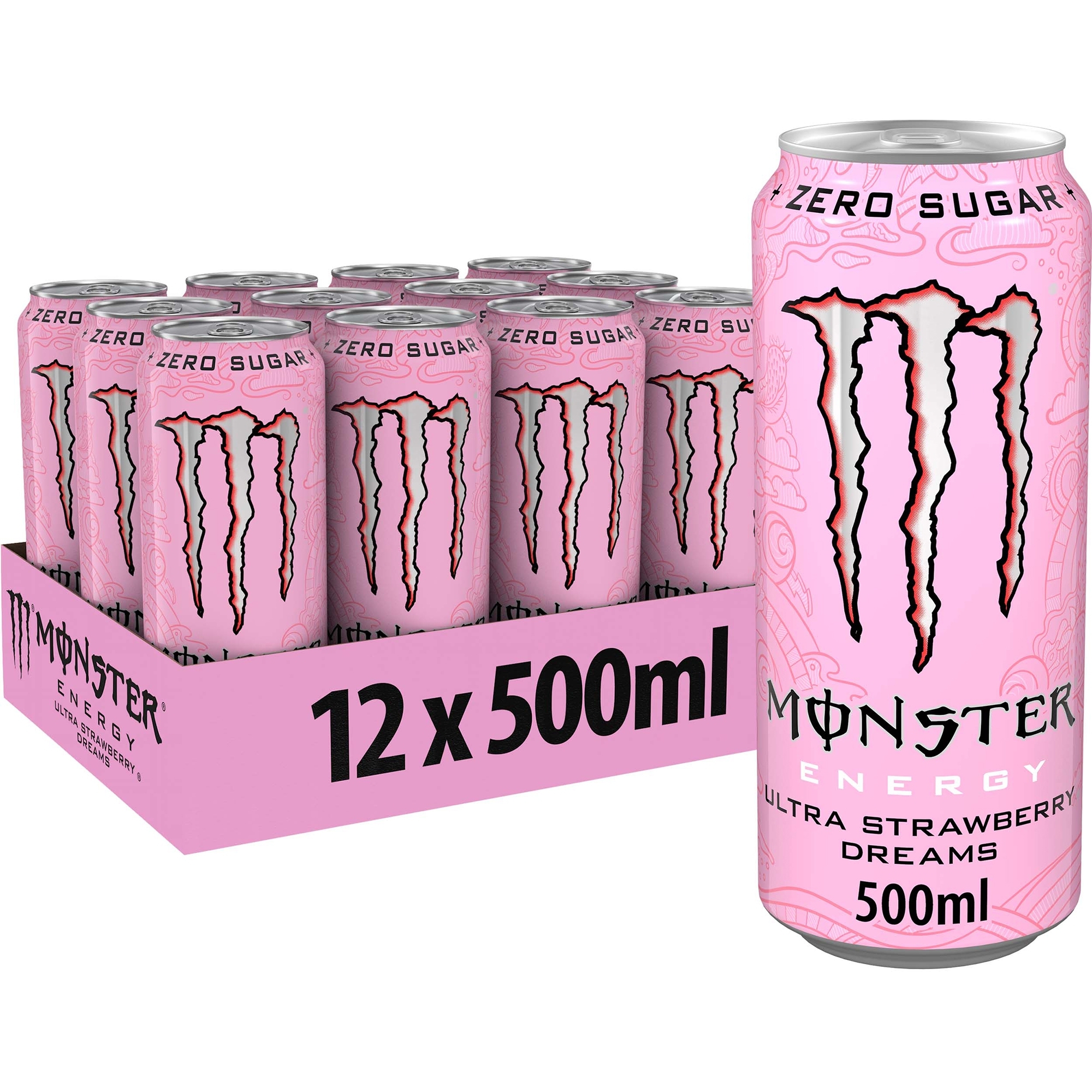 Monster Energy Drink Ultra Strawberry Dreams 12 x 500ml | Your Coca-Cola UK