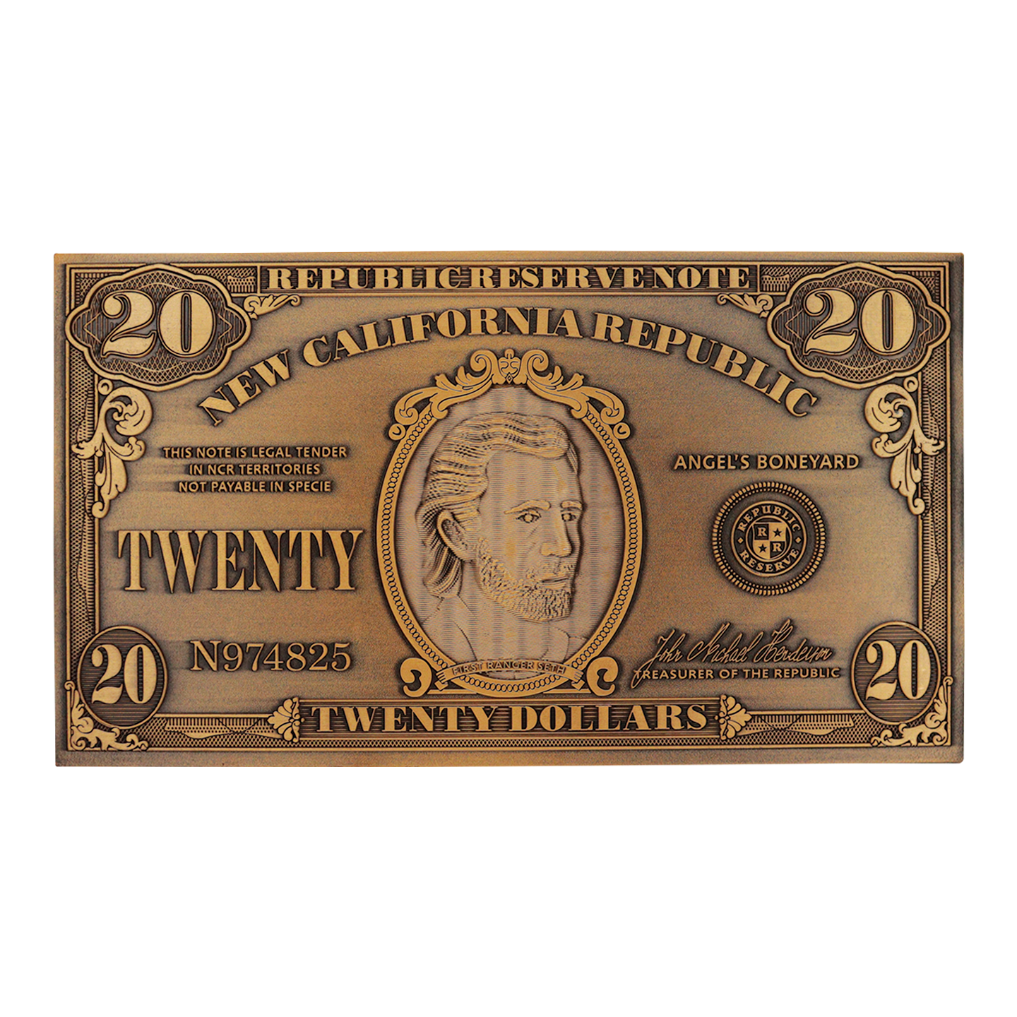Fallout New Vegas Replica NCR $20 Bill | Zavvi UK