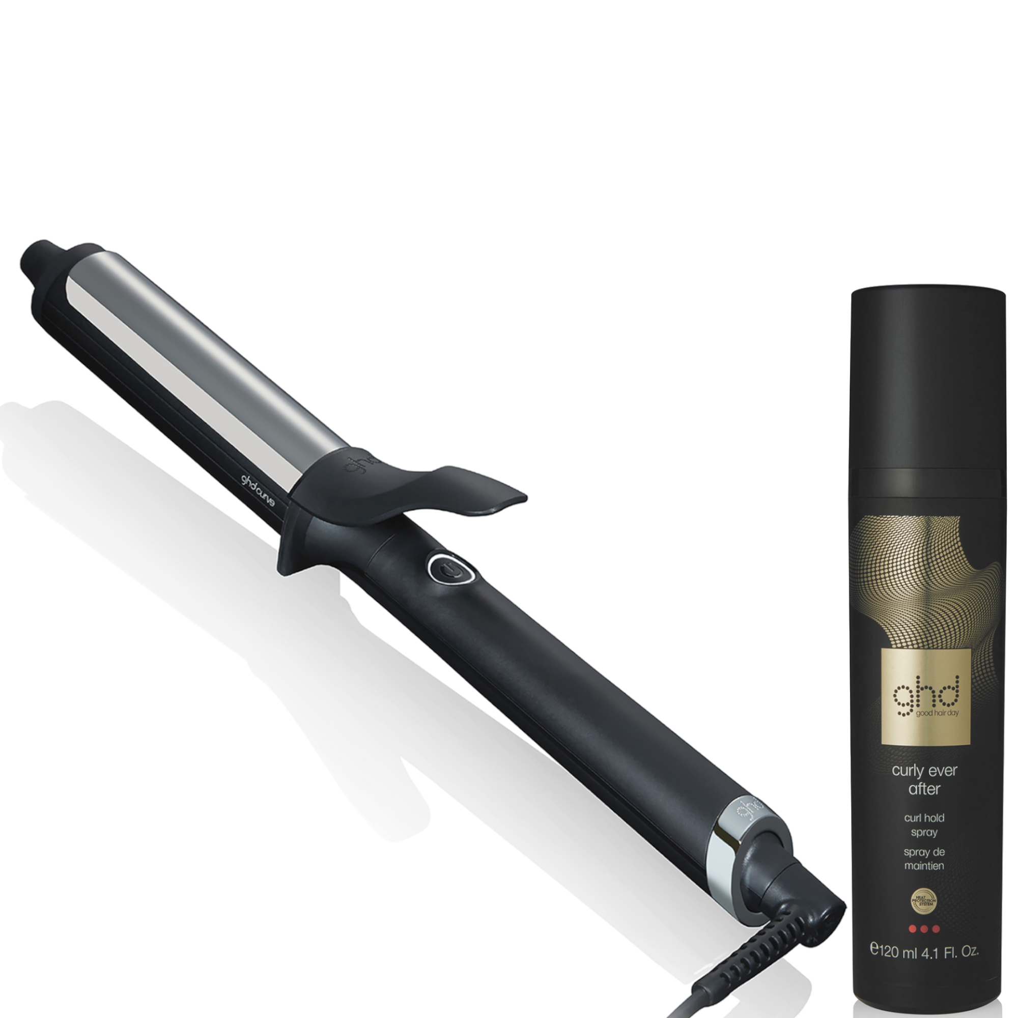 ghd Curve Soft Curl Tong Set with ghd Curly Ever After Hold Spray ...