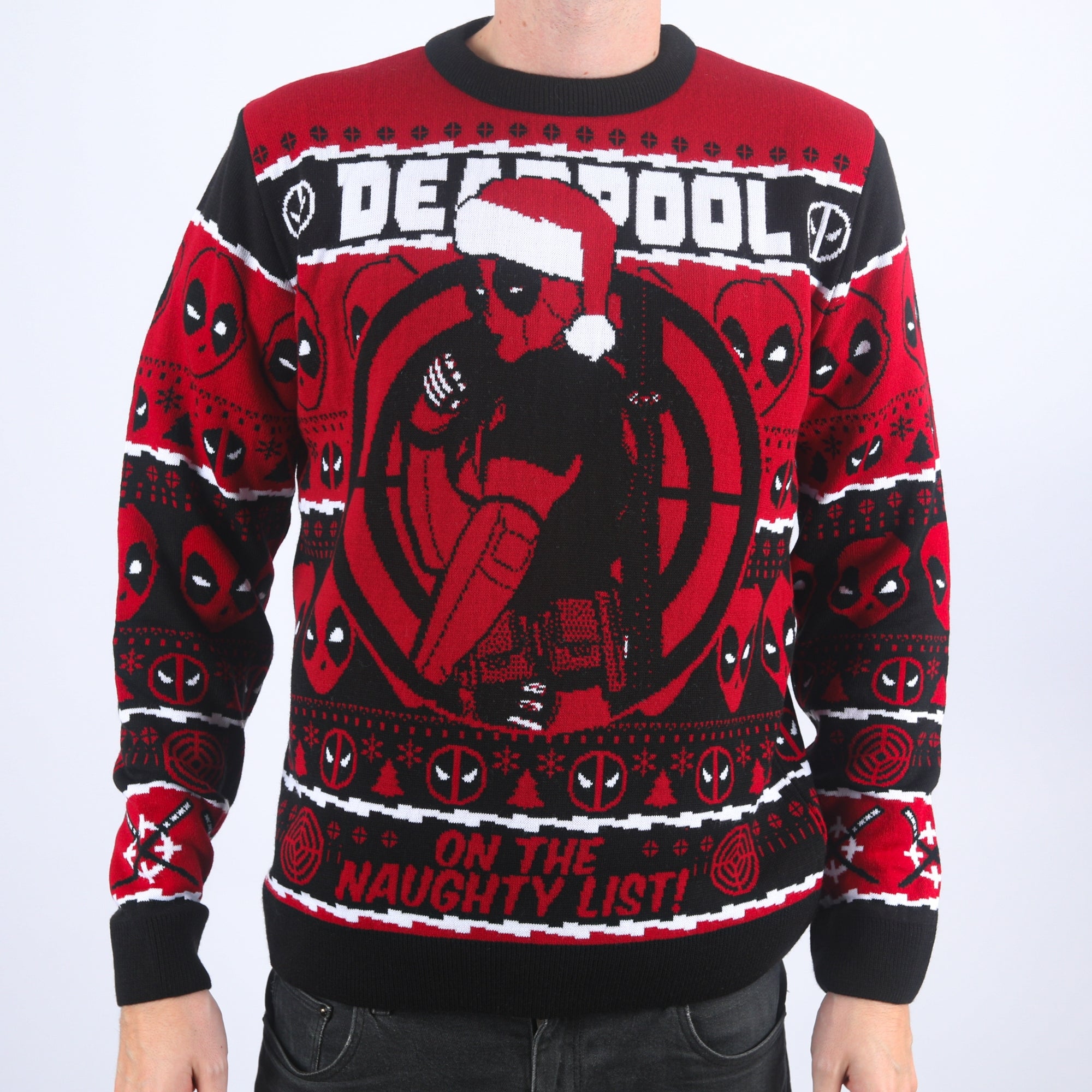 Deadpool On The Naughty List Knitted Christmas Jumper - XL | Zavvi UK