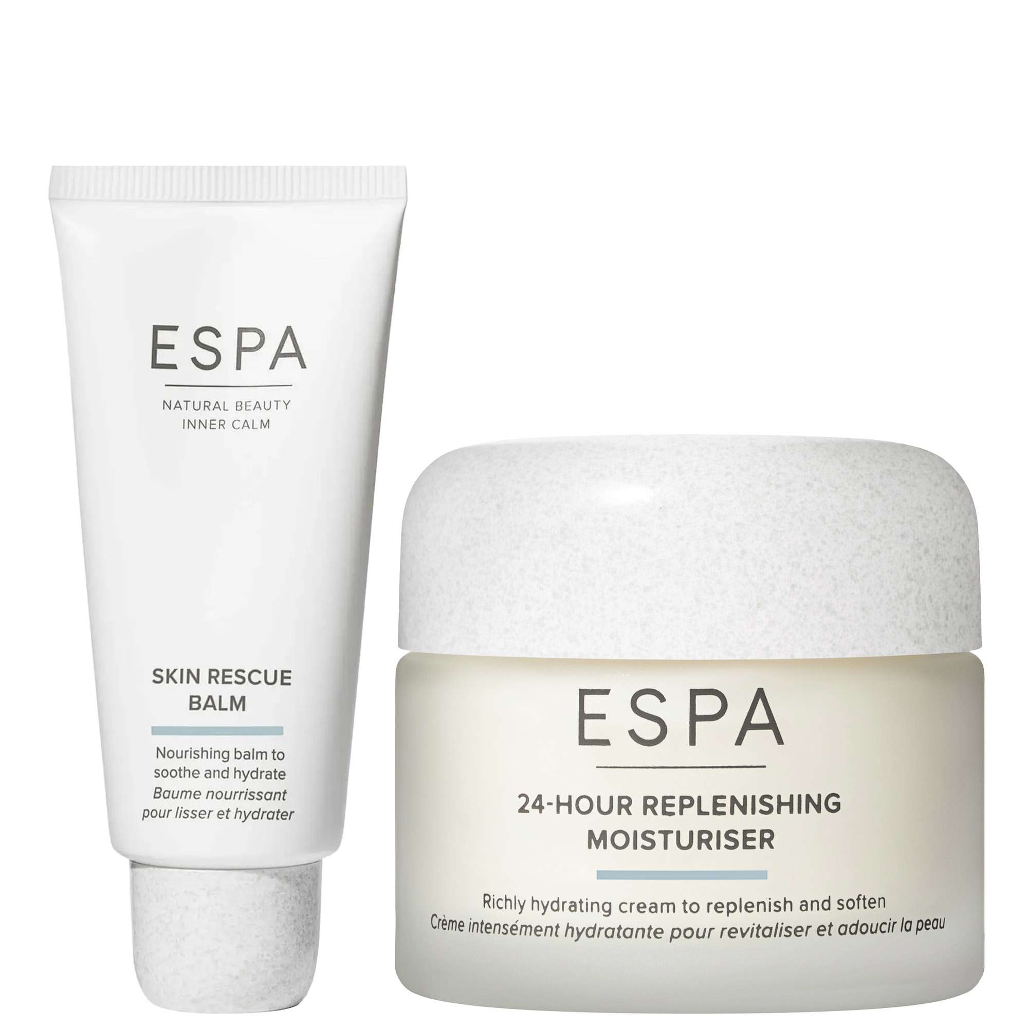 ESPA Duo: Skin Rescue Balm 30g & 24hr Replenishing Moisturiser 55ml ...