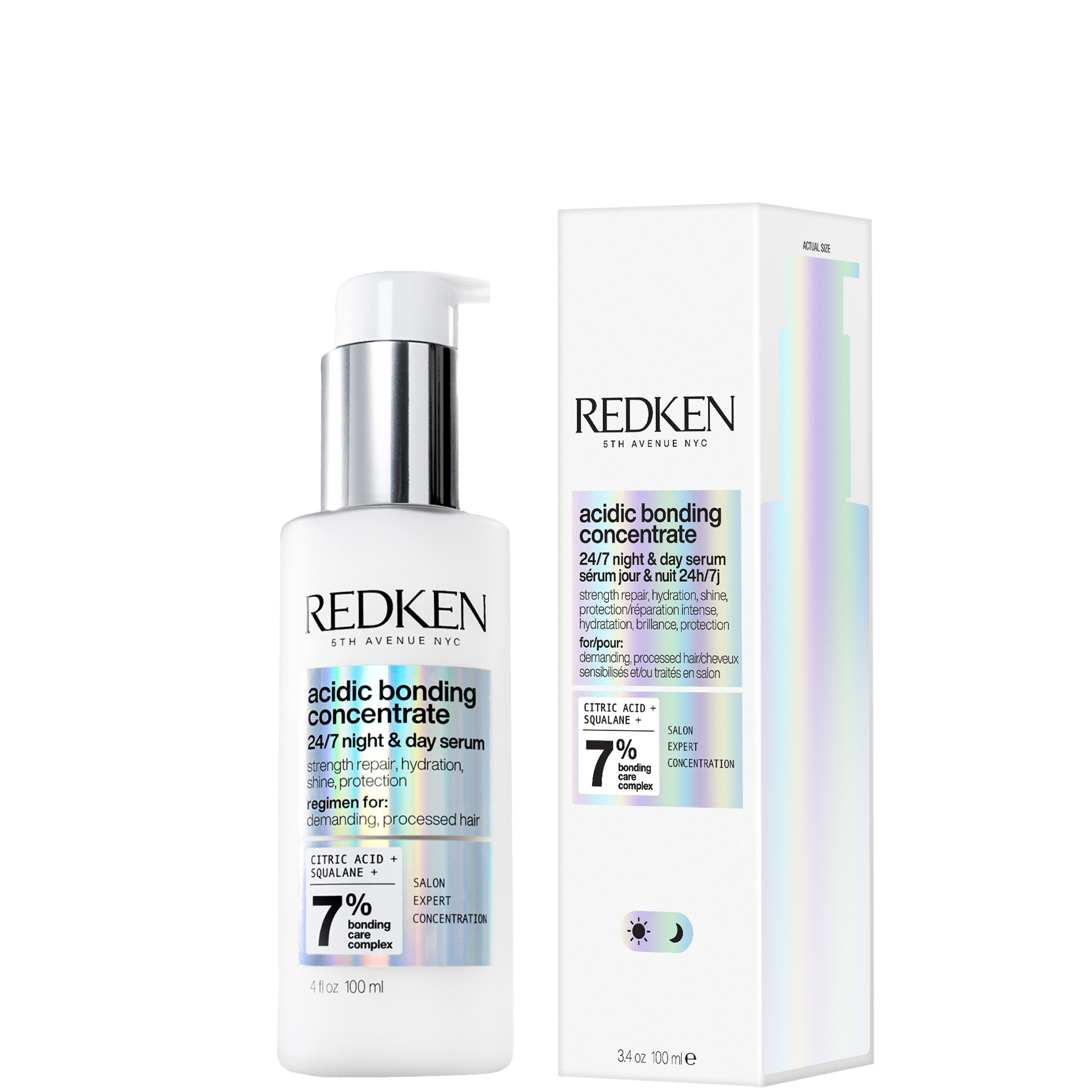 Redken Acidic Bonding Concentrate 24/7 Night and Day Hair Serum, Repair ...