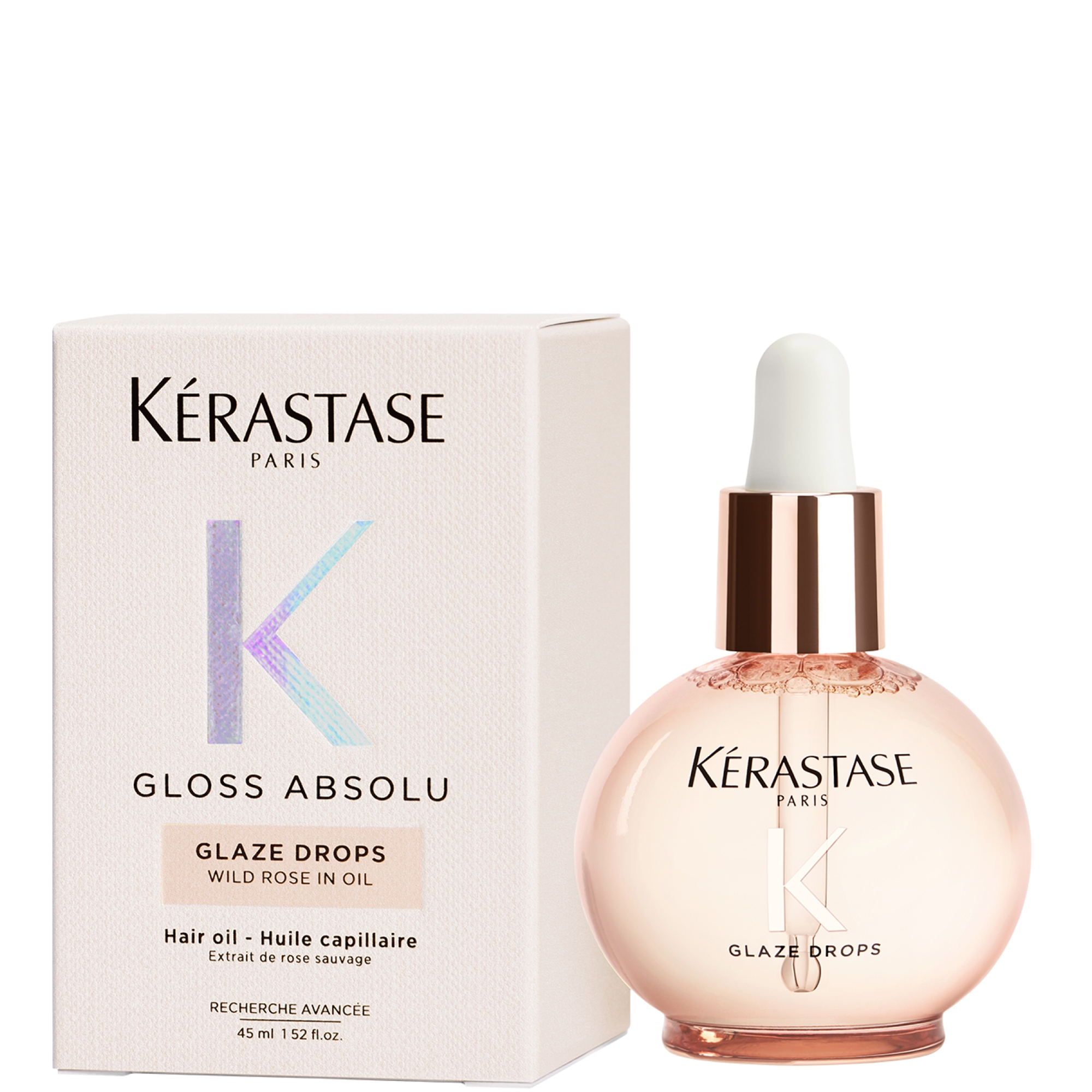 Kérastase Gloss Absolu Glaze Drops Hair Oil with Wild Rose 45ml | LOOKFANTASTIC