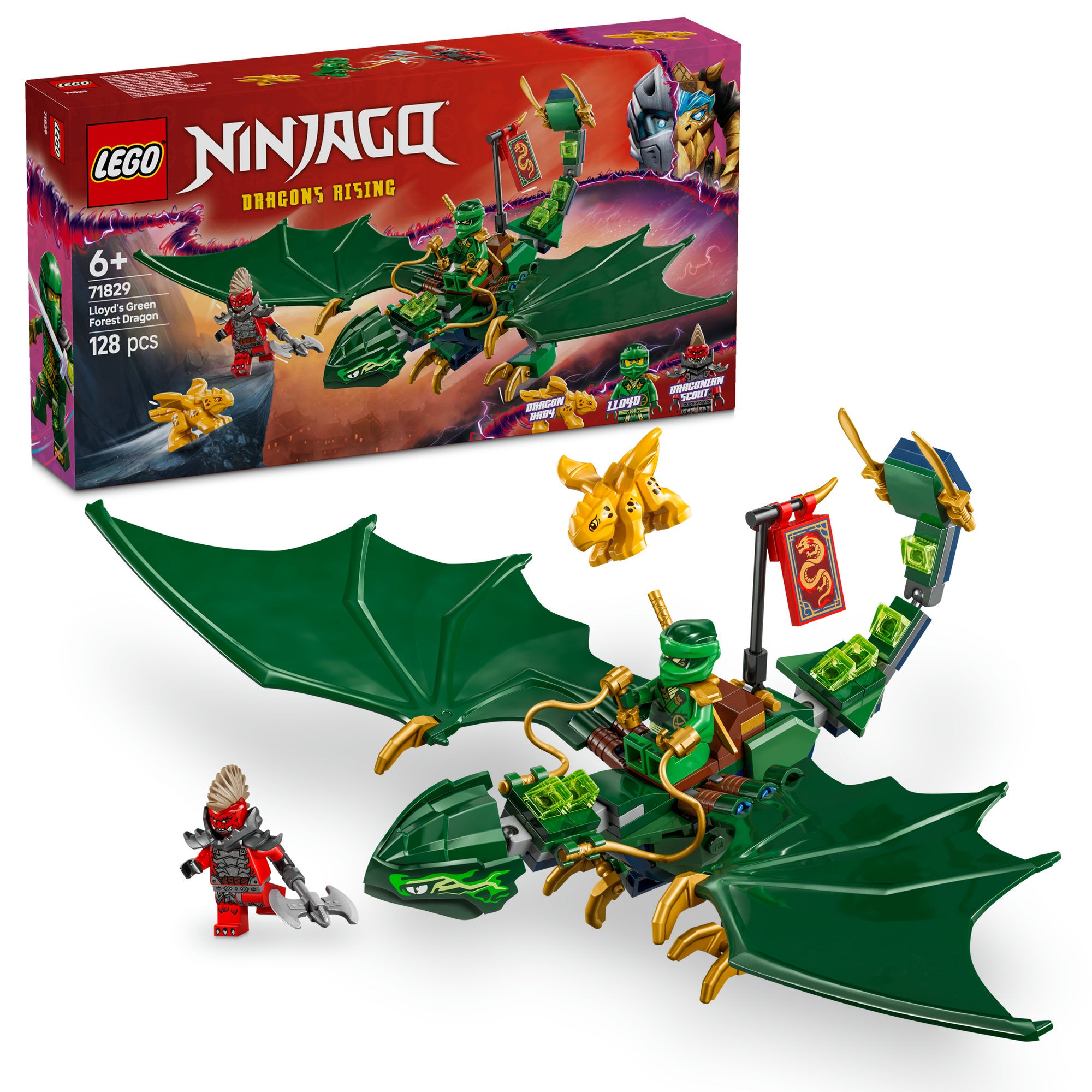LEGO NINJAGO Lloyd’s Green Forest Dragon Toy for Kids 71829 | Zavvi UK