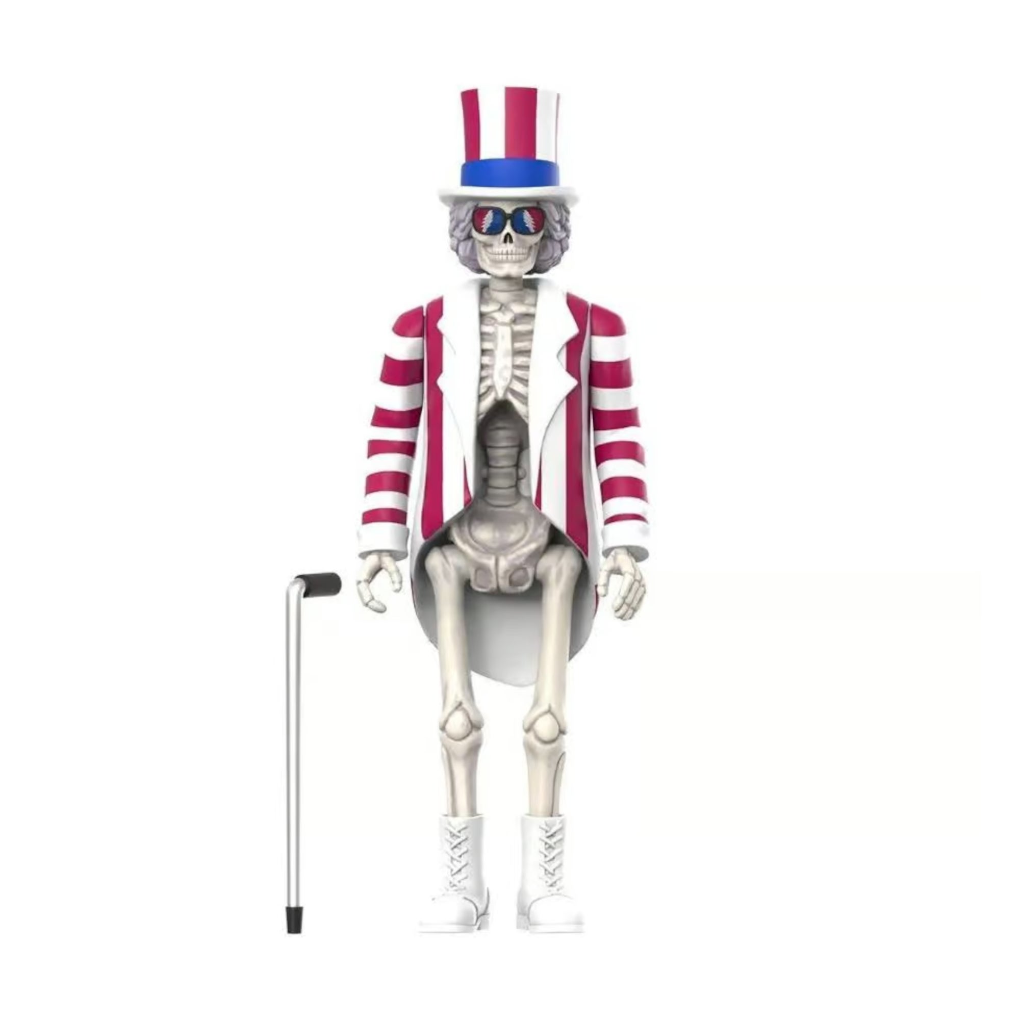 Super7 Grateful Dead W3 Uncle Sam Skeleton ReAction Figure | Zavvi UK