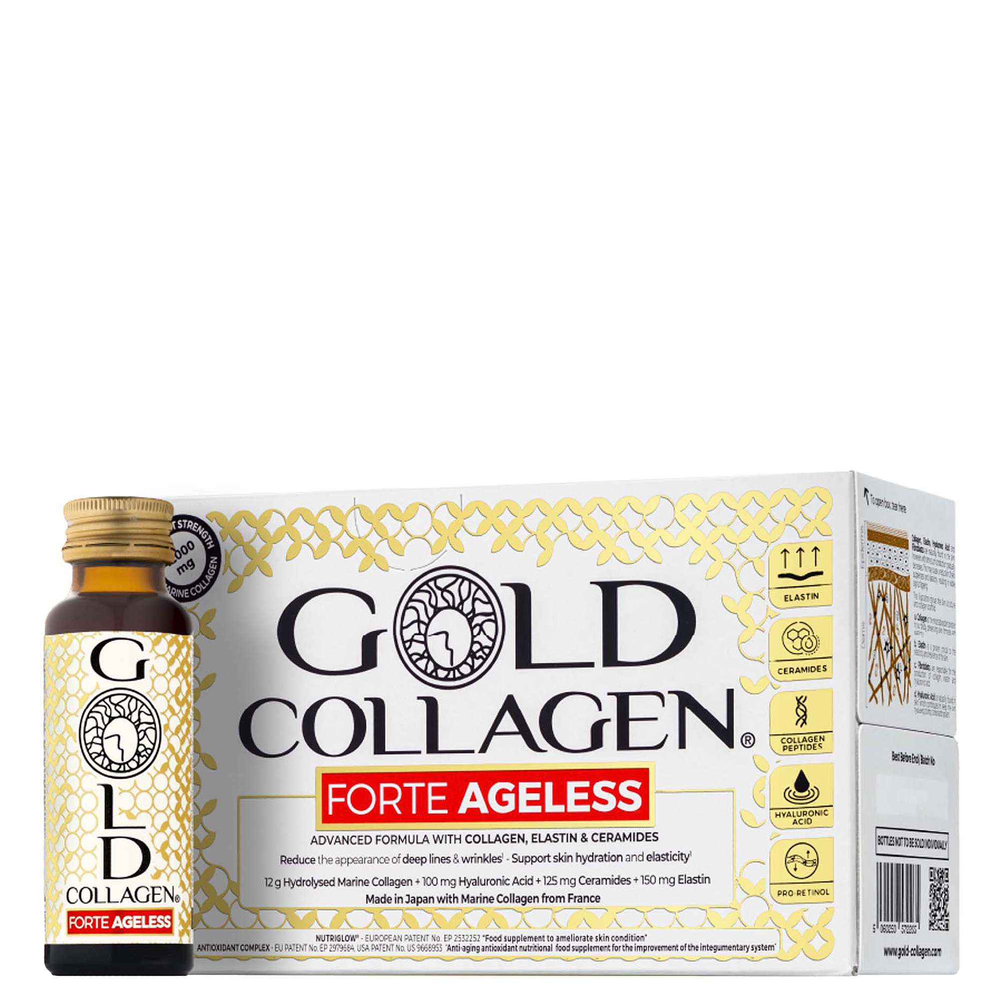 Gold Collagen Liquid Supplement Forte Ageless Liquid Supplement 10 x ...