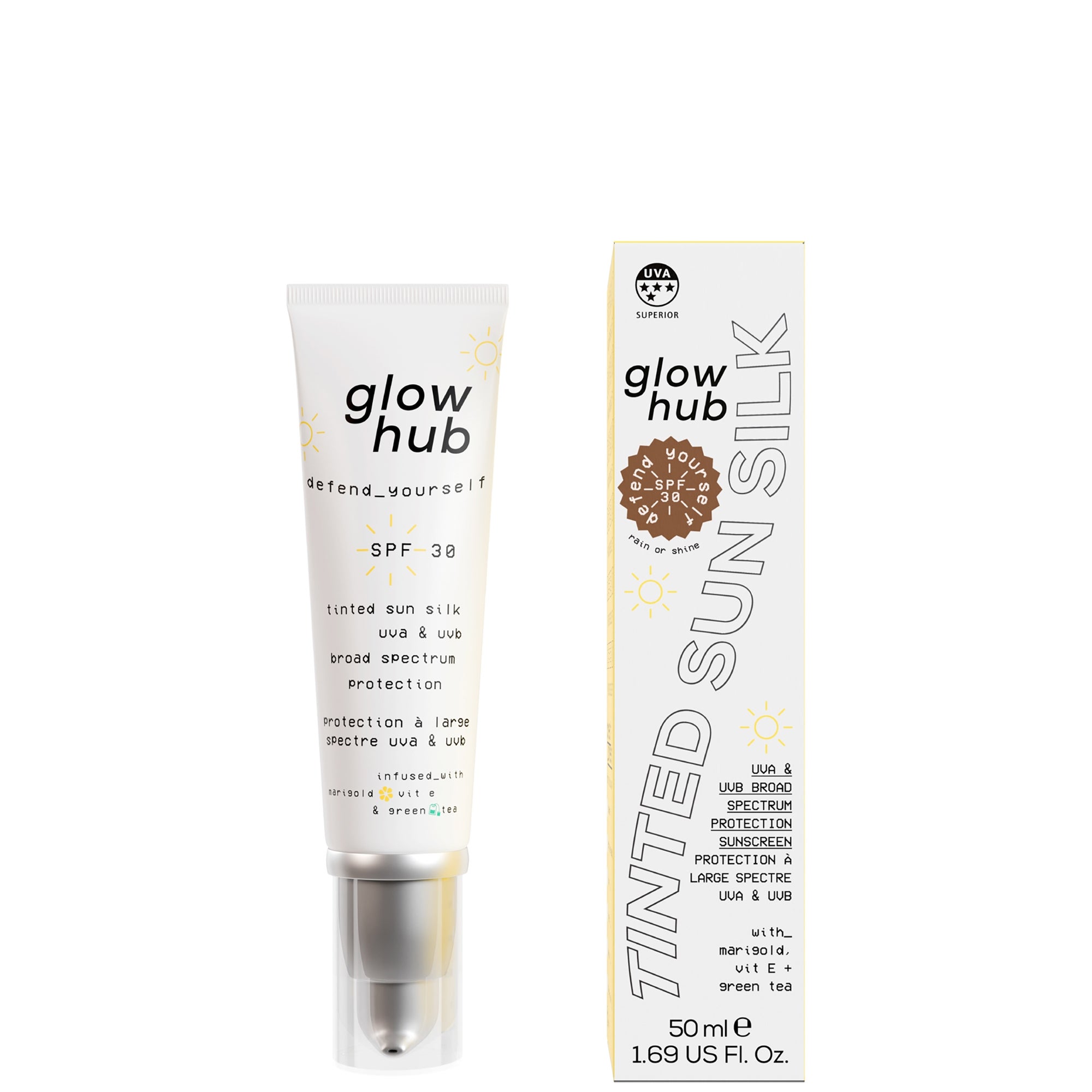 Glow Hub Tinted Sun Silk SPF 30 50ml (Various Shades) | LOOKFANTASTIC