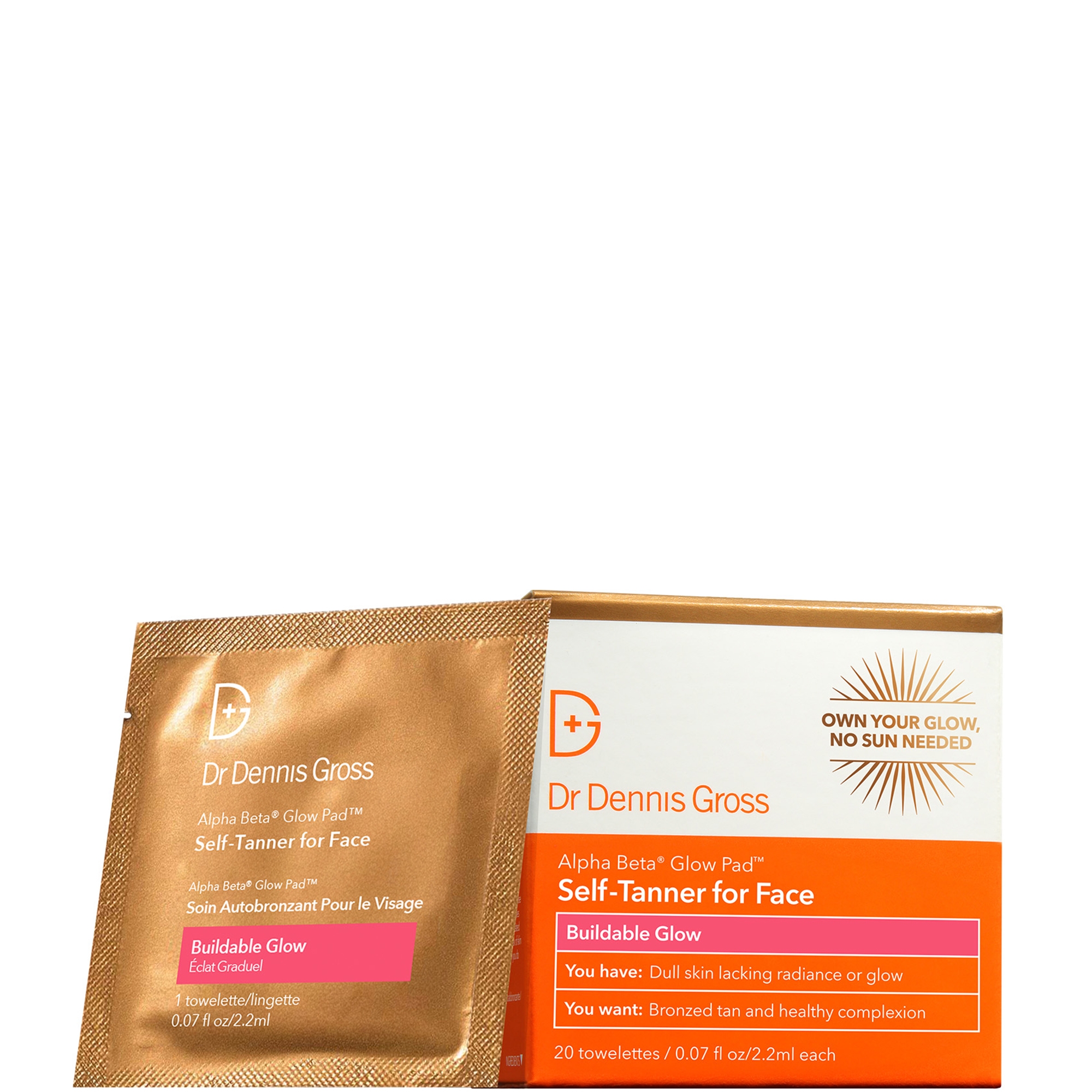 Dr Dennis Gross Skincare Alpha Beta Glow Pad Self-Tanner for Face (20 ...