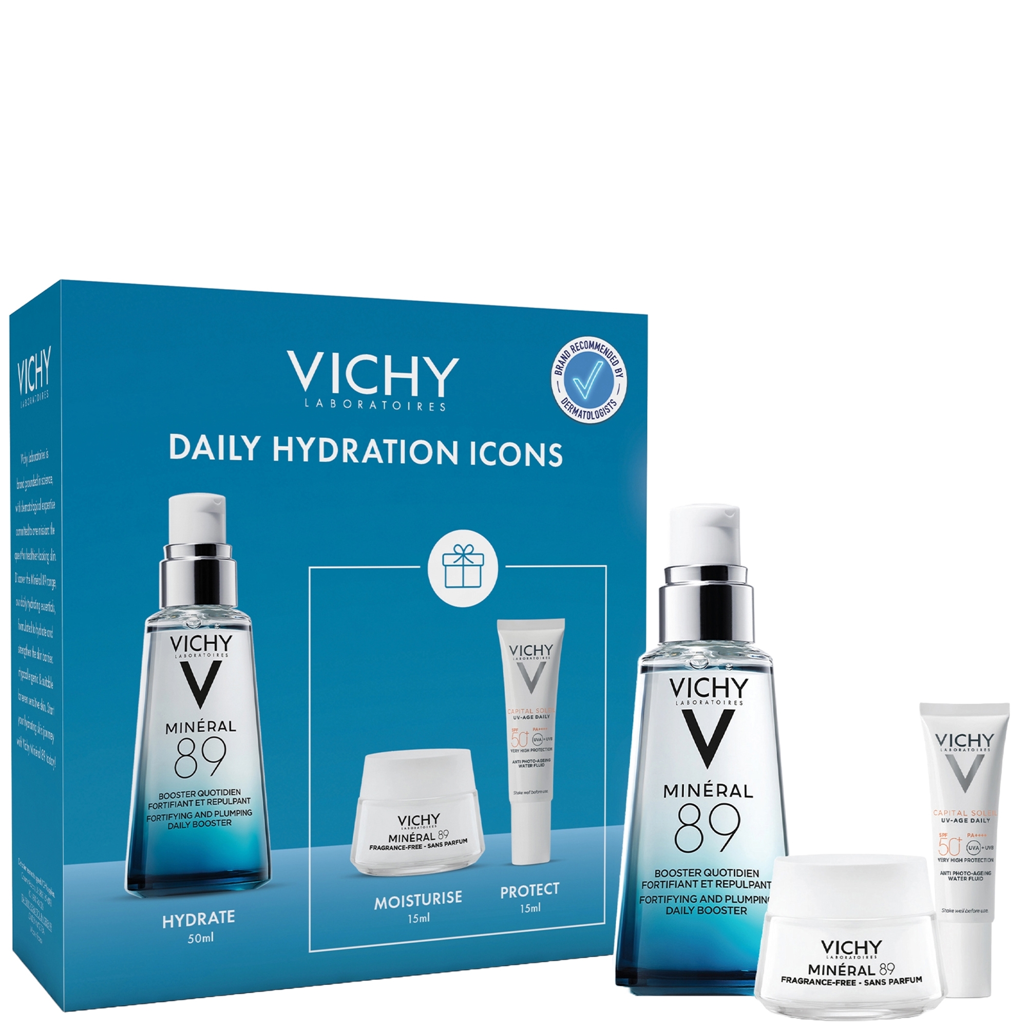 Vichy Mineral 89 Hyaluronic Acid Daily Hydration Kit: Serum ...