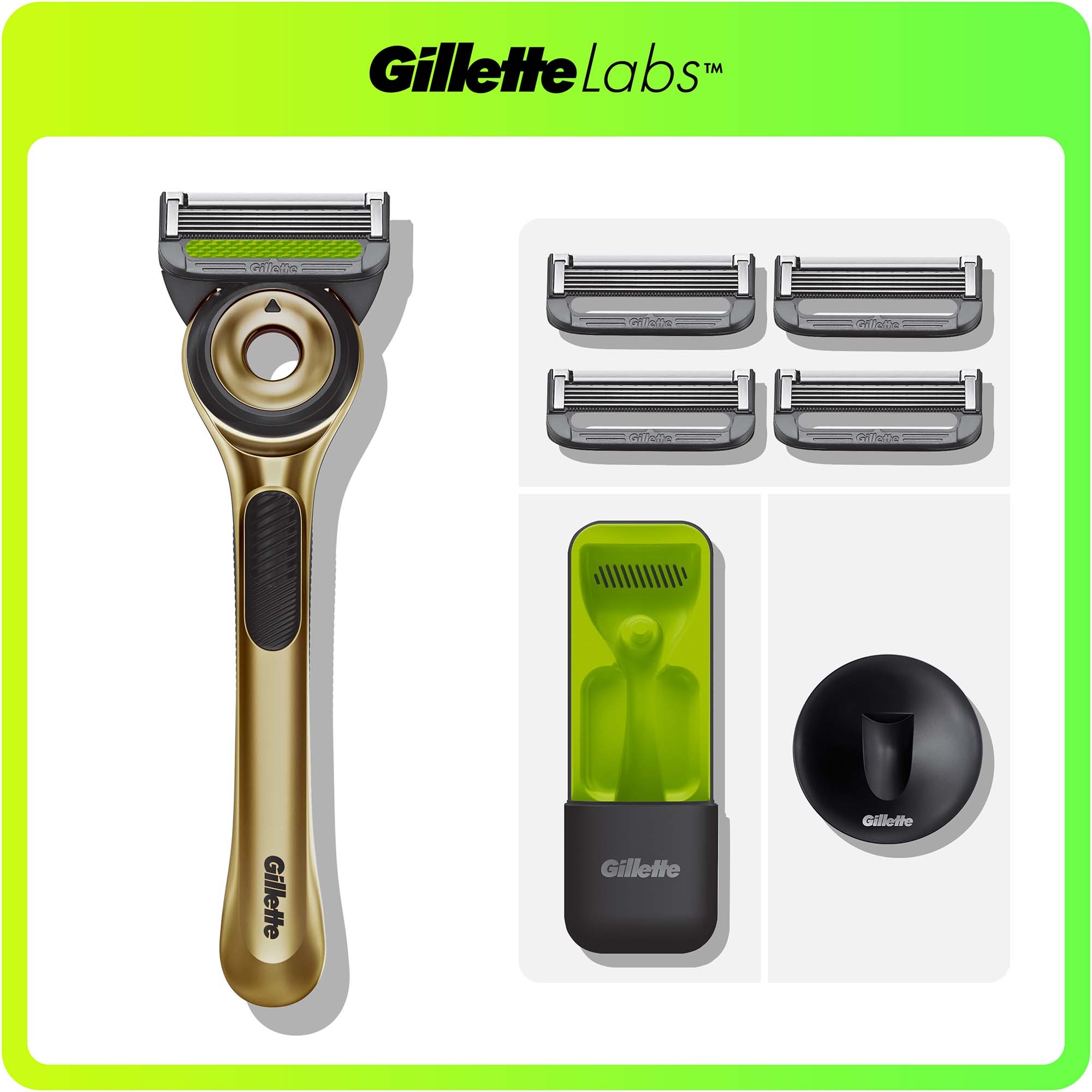 Gillette Labs Champion Gold Edition Razor with 5 Razor Blades ...