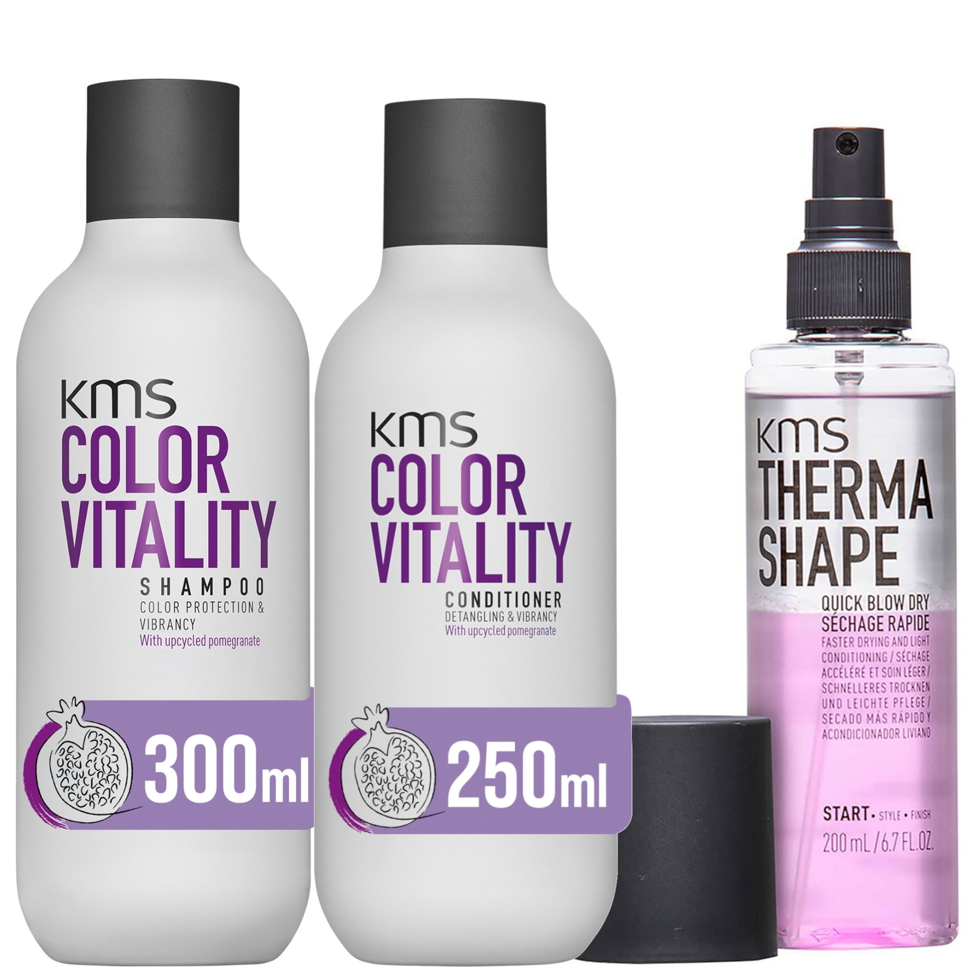 KMS Colour & Heat Protection Bundle for All Hair Types (Worth £66 ...