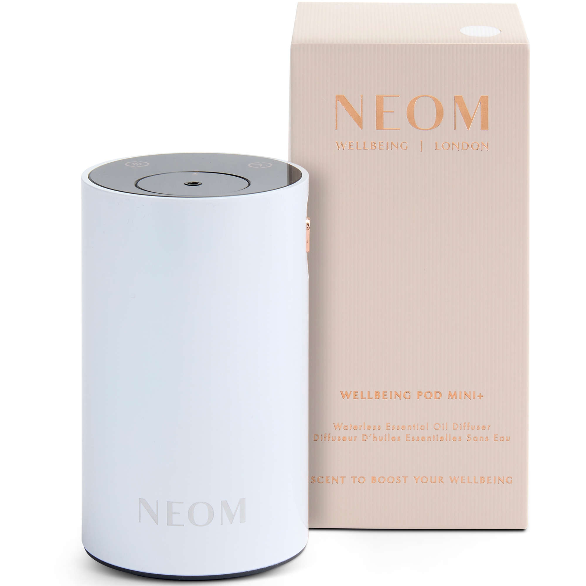 Neom Wellbeing London Pod Mini+ Waterless Essential Oil Diffuser White ...
