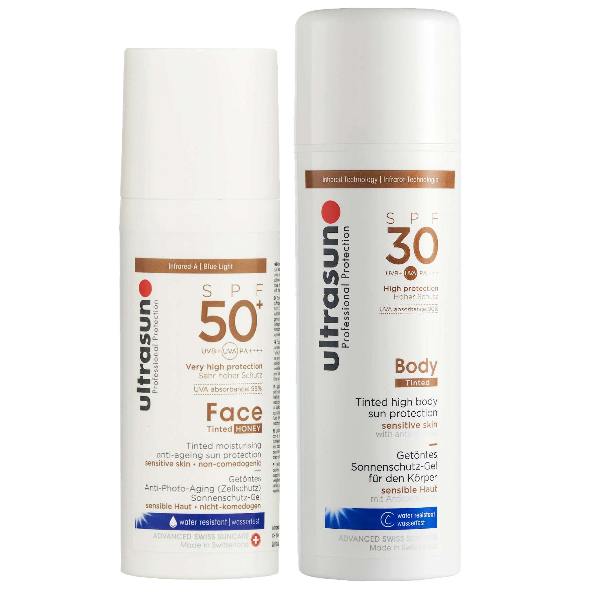 Ultrasun Duo: Anti-Age SPF 50+ Tinted Honey 50ml & Tinted Body SPF30 ...