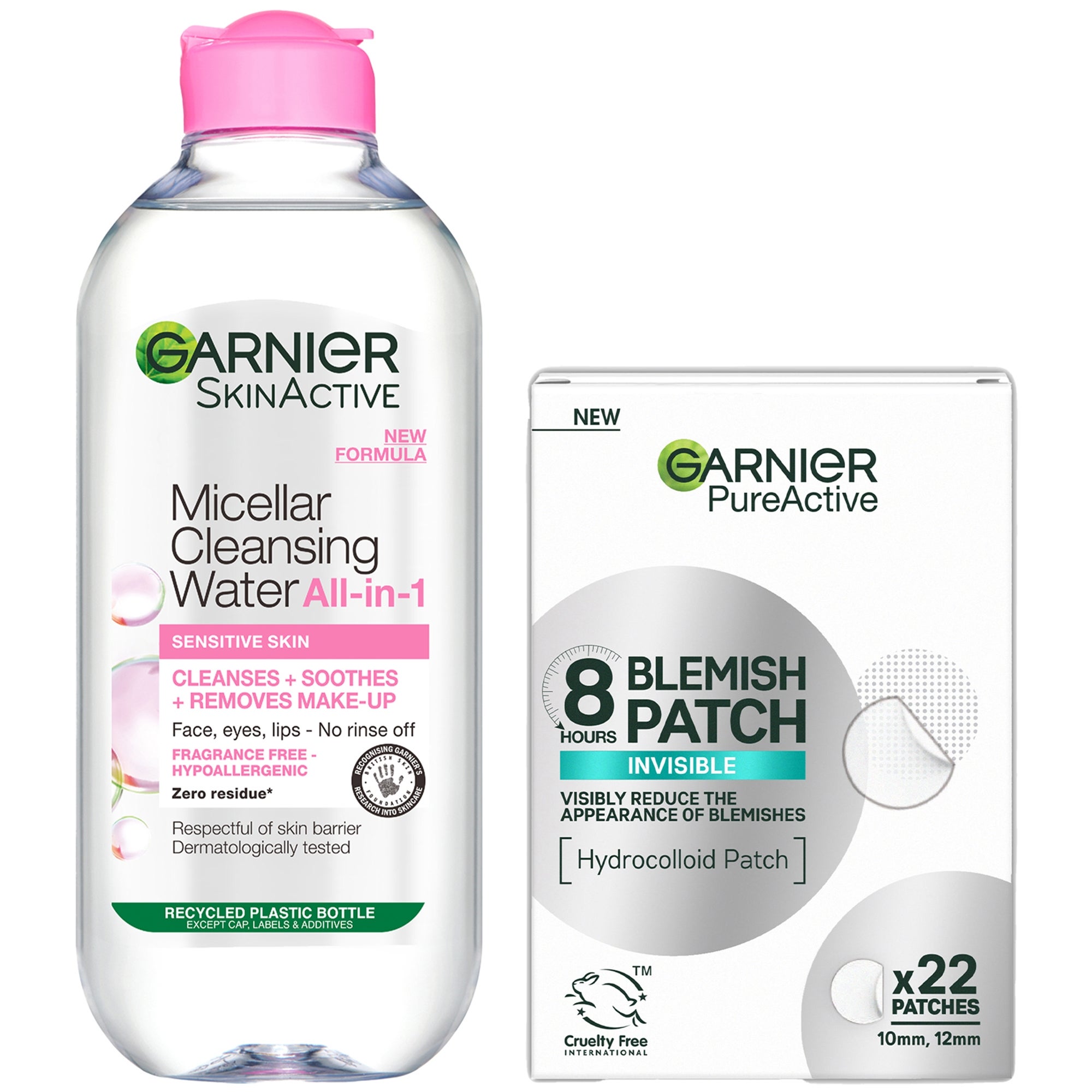 Garnier Skin Micellar Cleanse & Blemish Patch Bundle | LOOKFANTASTIC