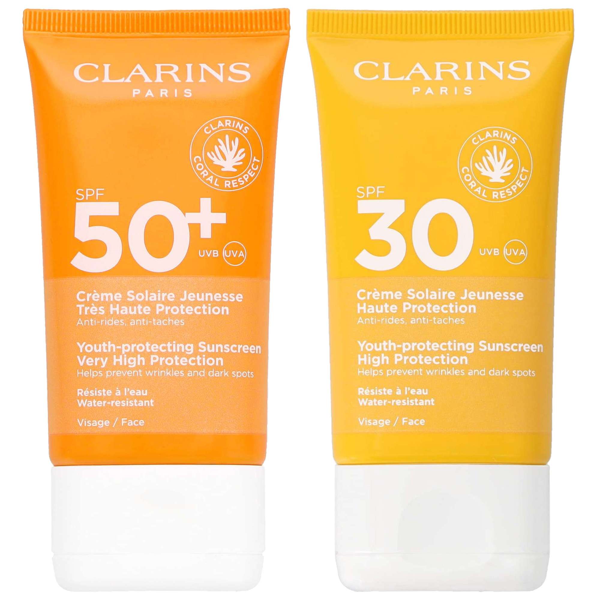 Clarins Duo: Youth-Protecting Sunscreen SPF50+ 50ml and SPF30 50ml ...