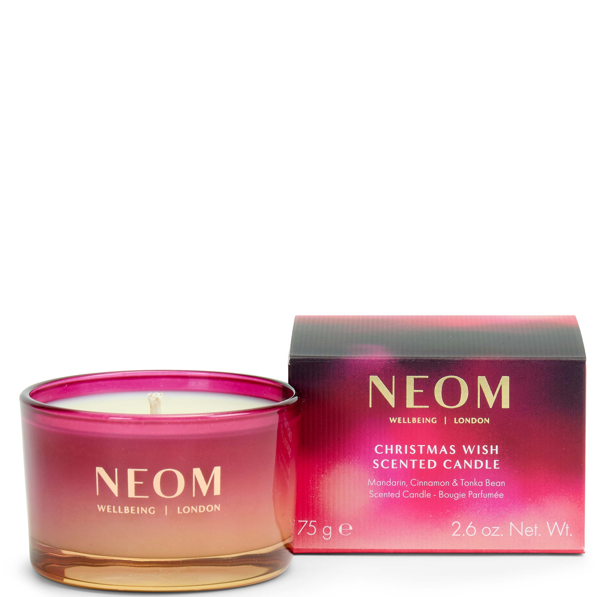 NEOM Christmas Wish Travel Candle 75g | LOOKFANTASTIC