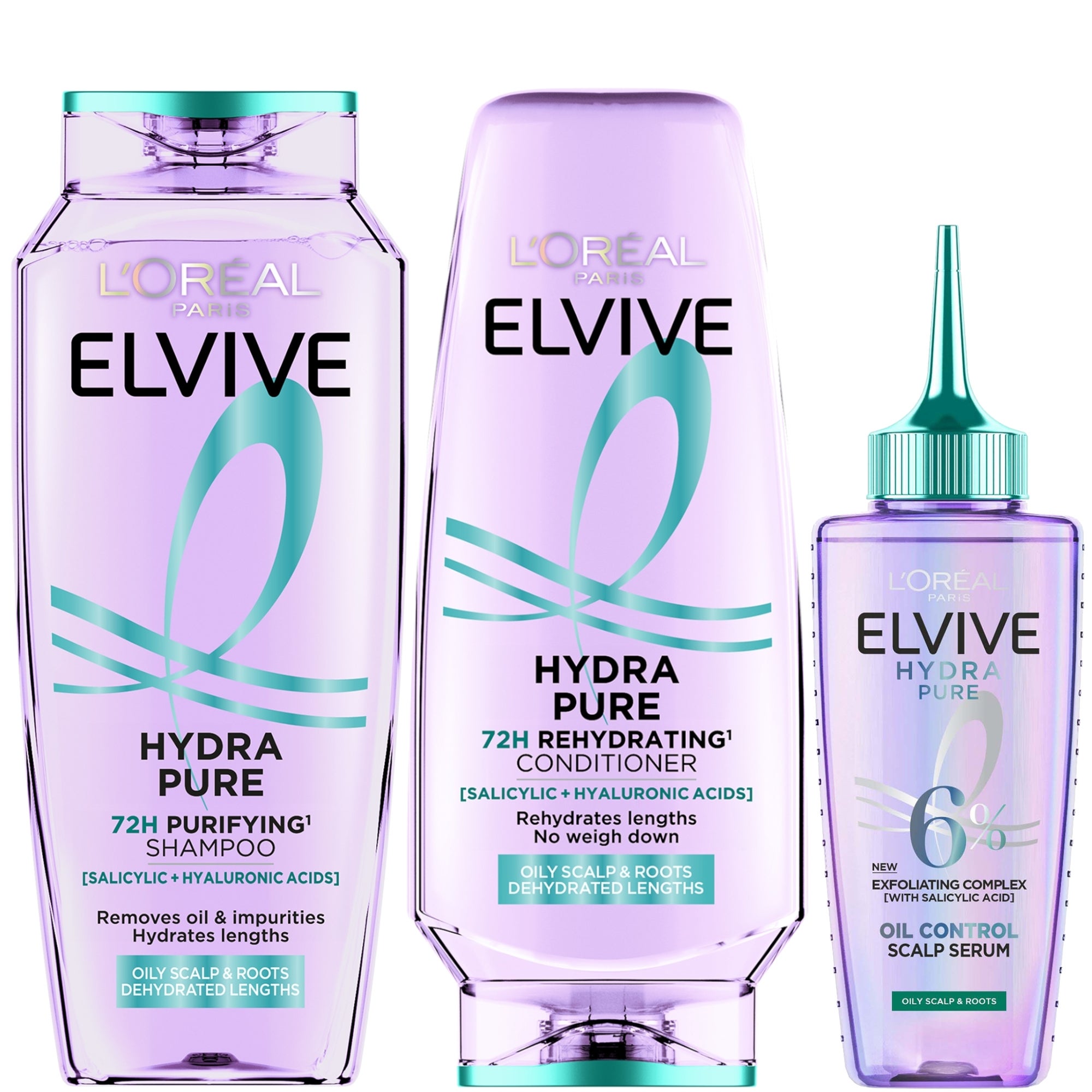 L'Oréal Paris Elvive Hydra Pure Full Routine for Oily Roots and ...