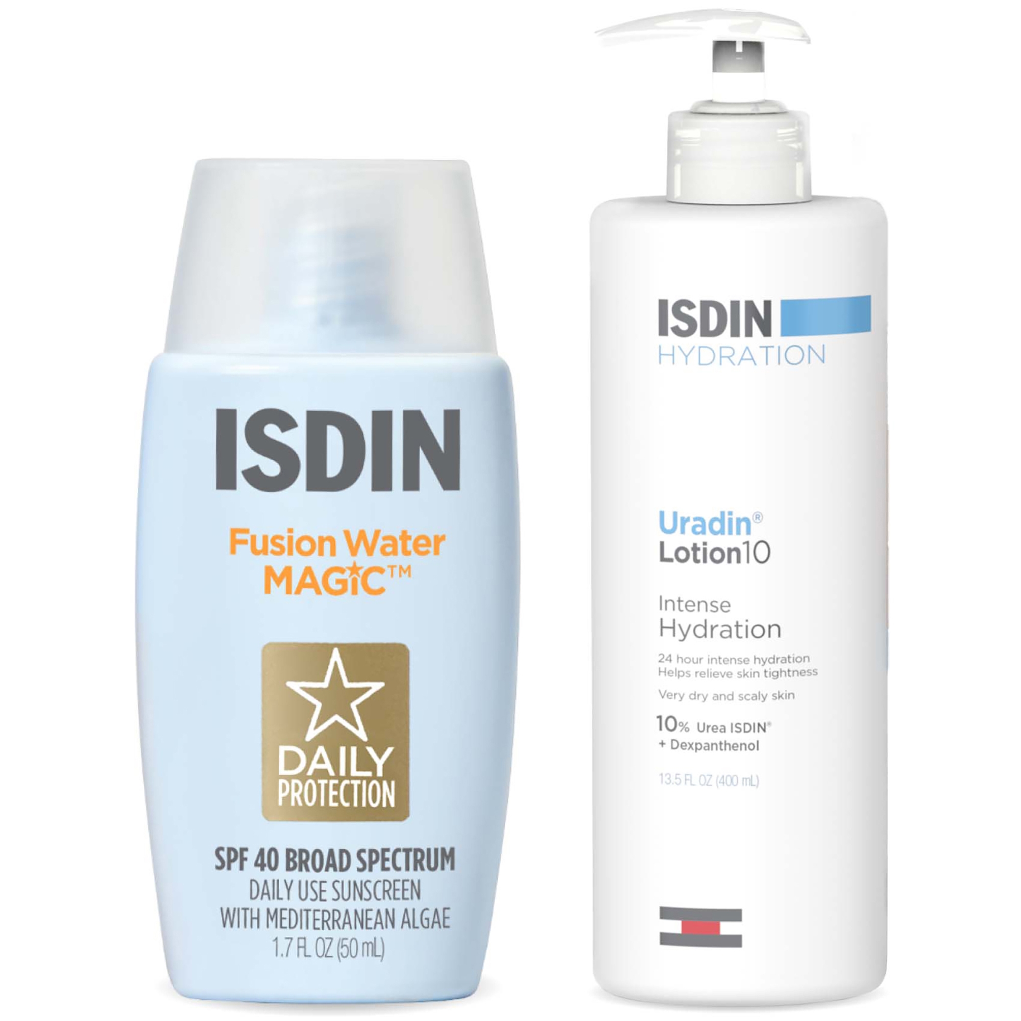 ISDIN Fusion Water Magic SPF40 50ml & ISDIN Uradin® Lotion10 Hydrating ...