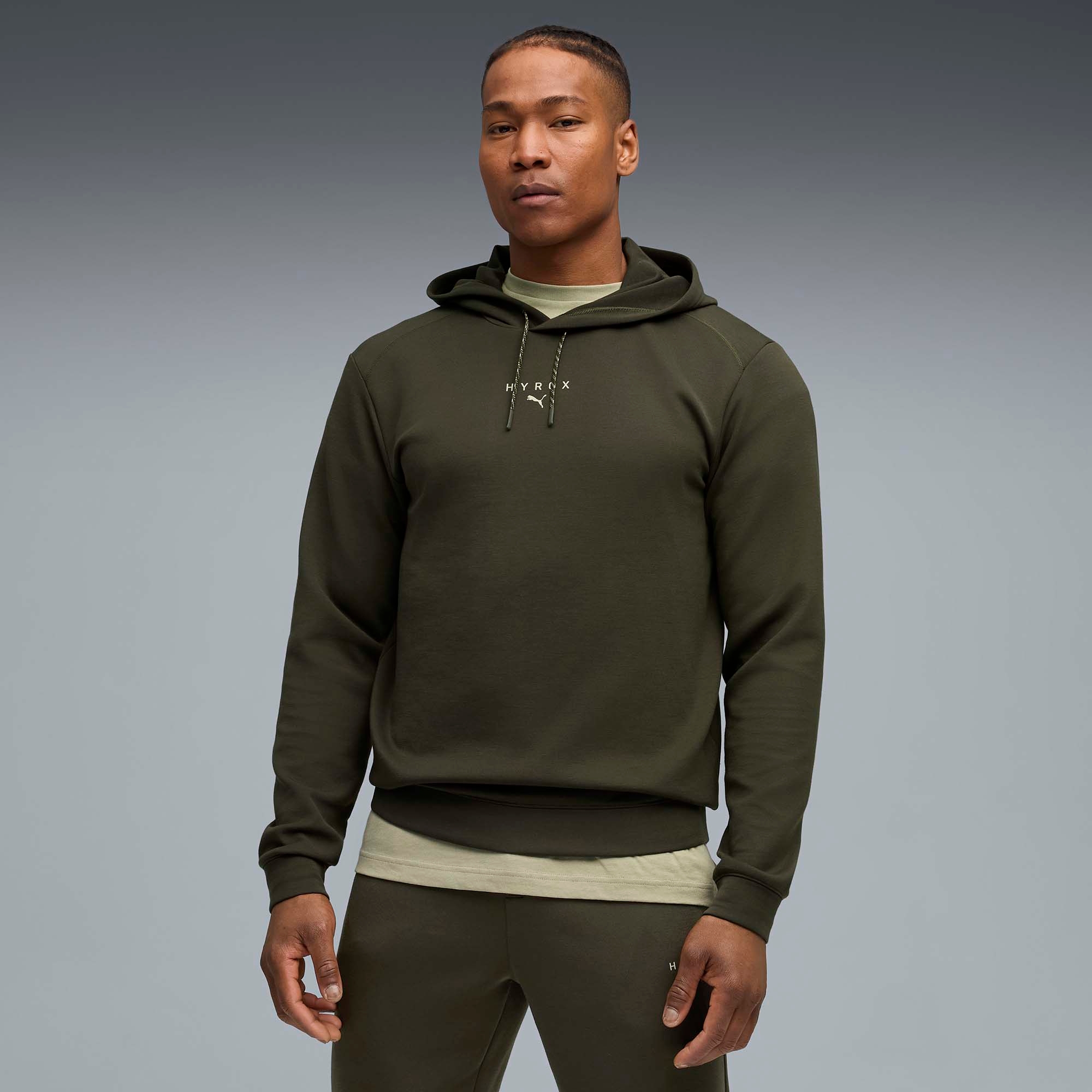 Mens PUMA x HYROX CLOUDSPUN HOODIE - Green - S | HYROX Shop Official