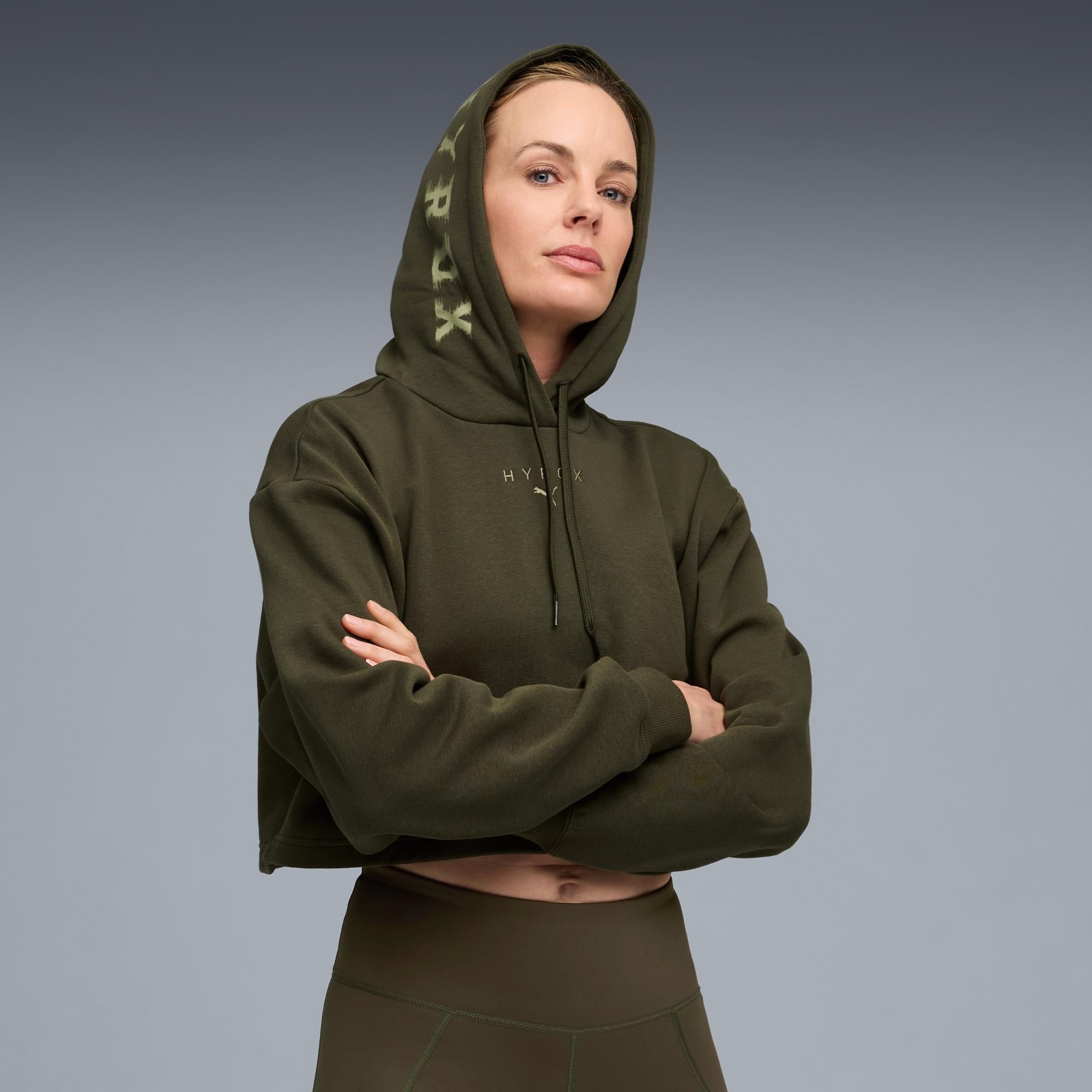 Womens PUMA x HYROX HEAVYWEIGHT HOODIE - Green - S | HYROX Shop Official