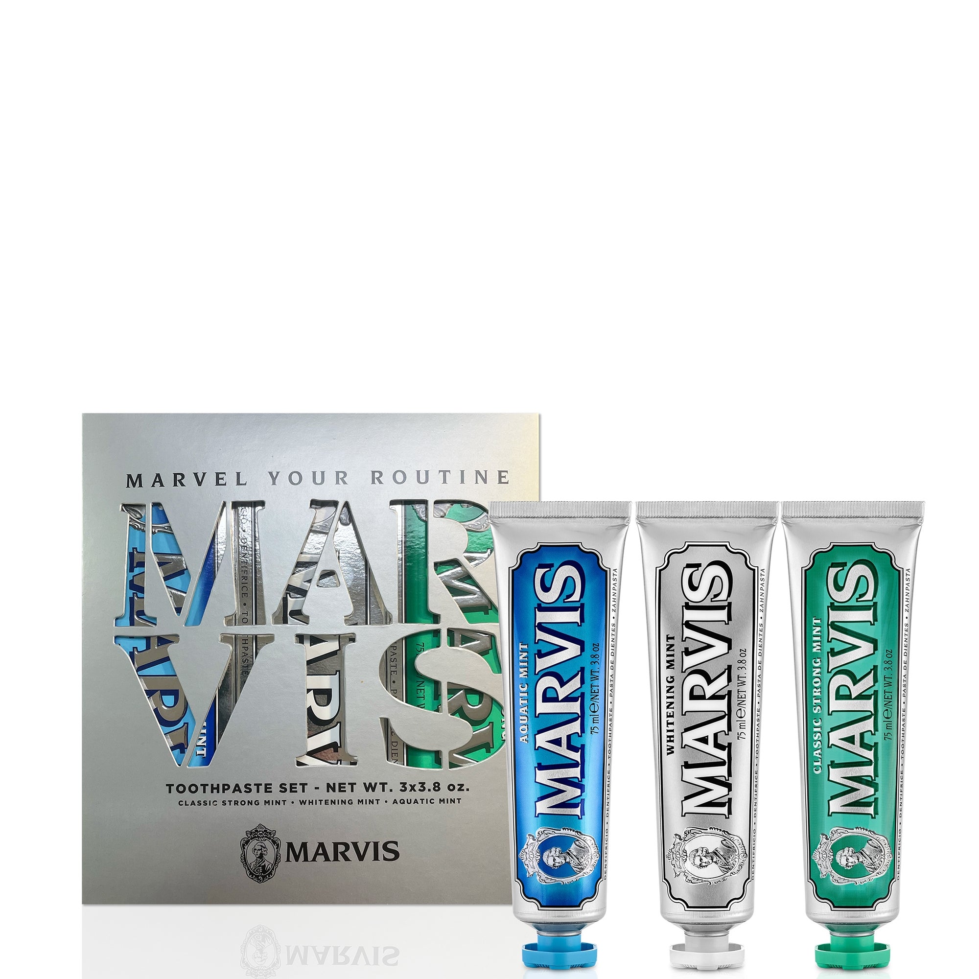 Marvis Best Seller Trio, Classic Strong Mint, Whitening Mint, Aquatic ...