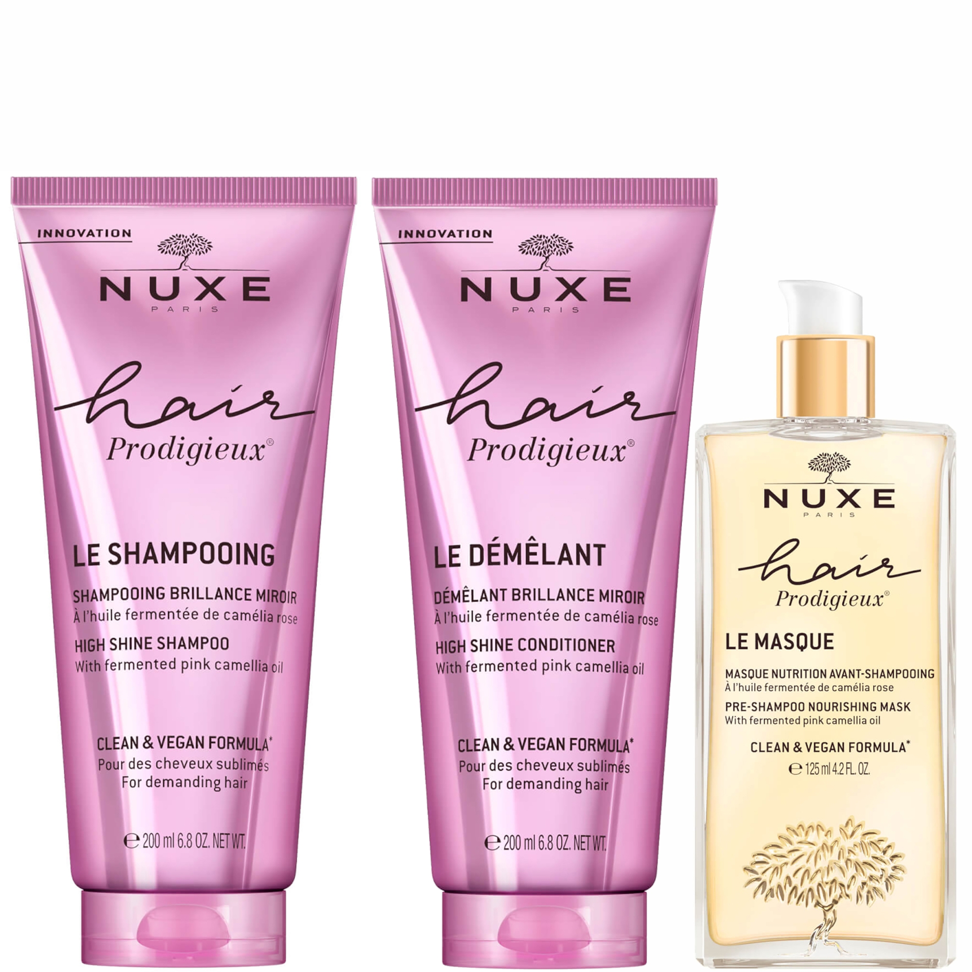 NUXE Hair Prodigieux Pre Shampoo Mask and High Shine Shampoo ...