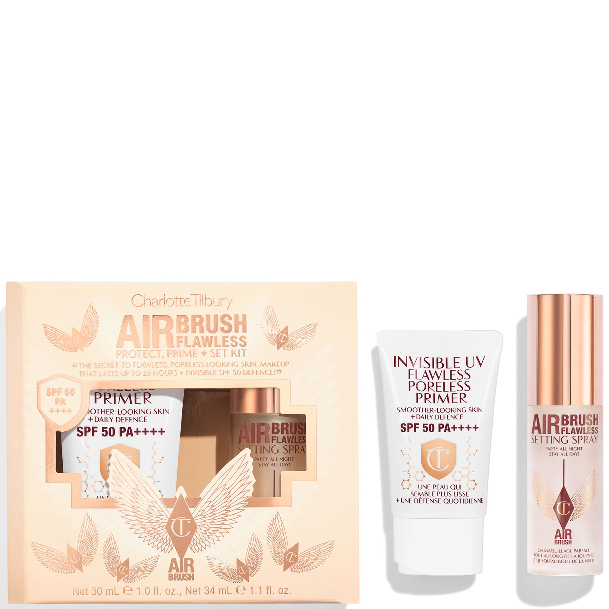 Charlotte Tilbury Airbrush Flawless Protect, Prime + Set Kit (Worth £68.00) | Cult Beauty