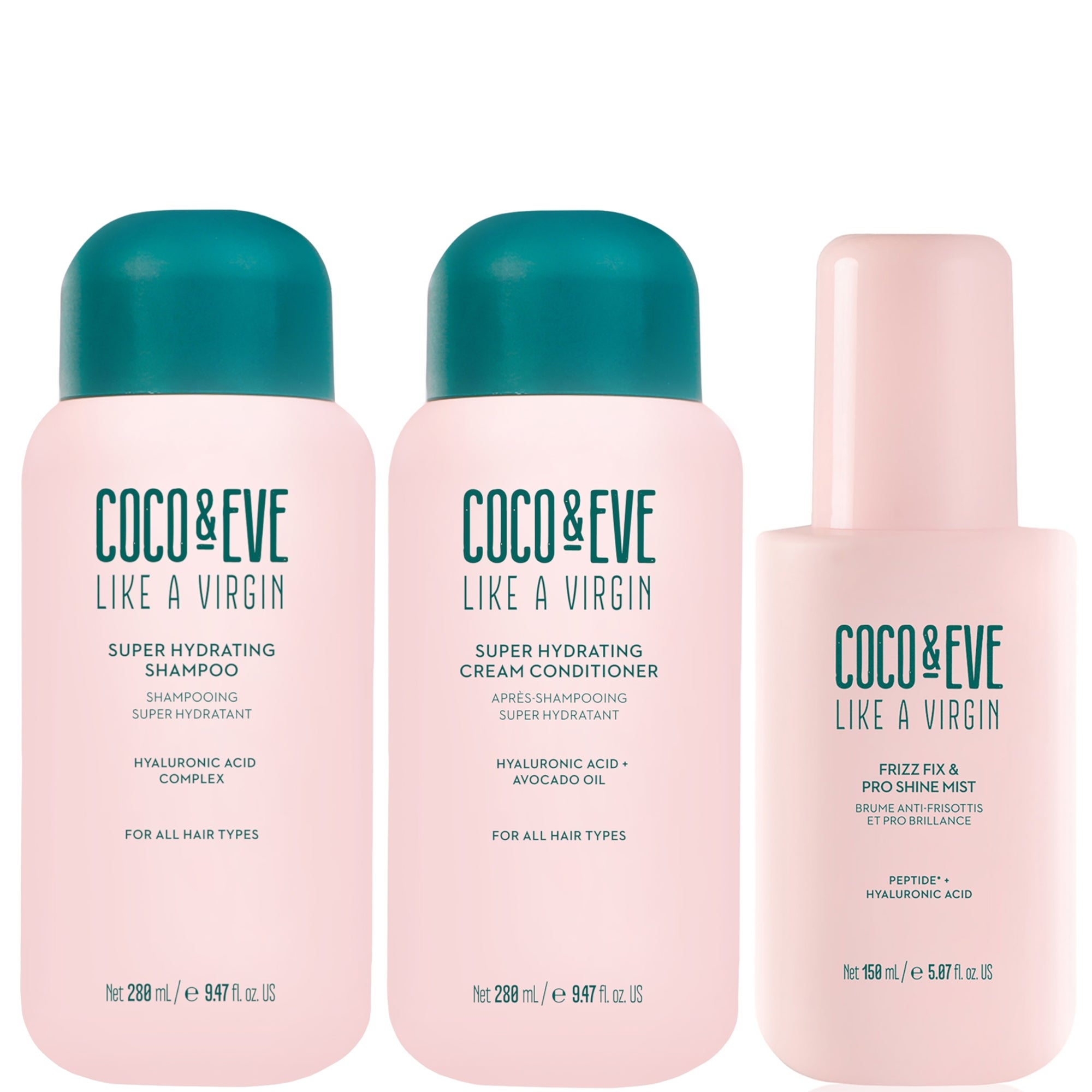 Coco & Eve Like A Virgin Shampoo & Conditioner and Frizz-Fix and Pro ...