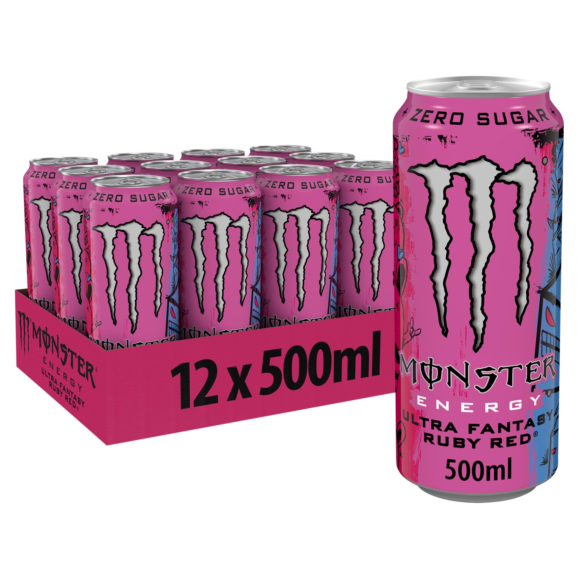 Monster Energy Drink Ultra Fantasy Ruby Red 12 x 500ml | Your Coca-Cola UK