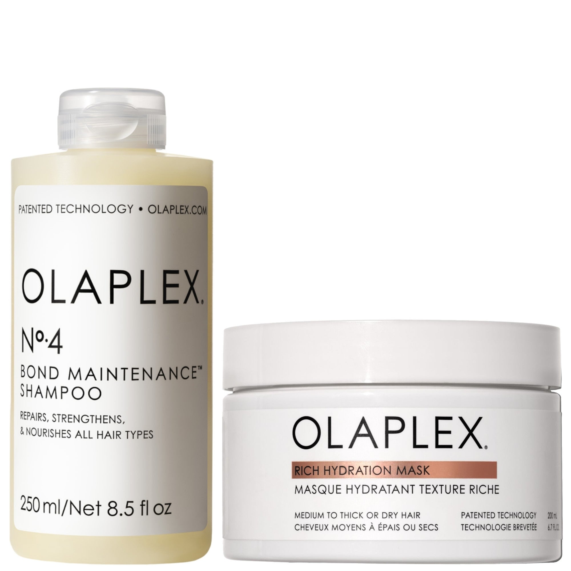 Olaplex No.4 Bond Maintenance Shampoo & Rich Hydrating Mask Bundle ...
