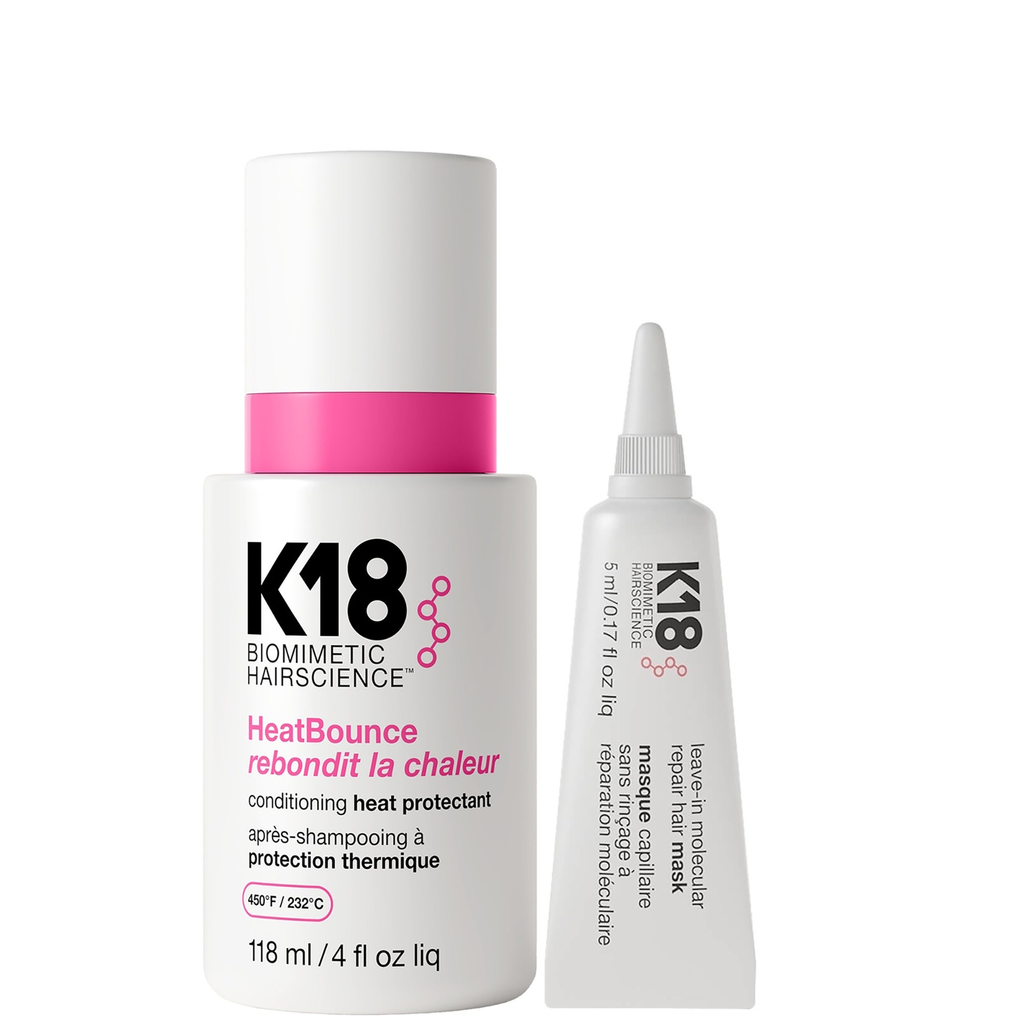 K18 Biomimetic Hairscience Heatbounce & Leave-in Molecular Repair Hair ...