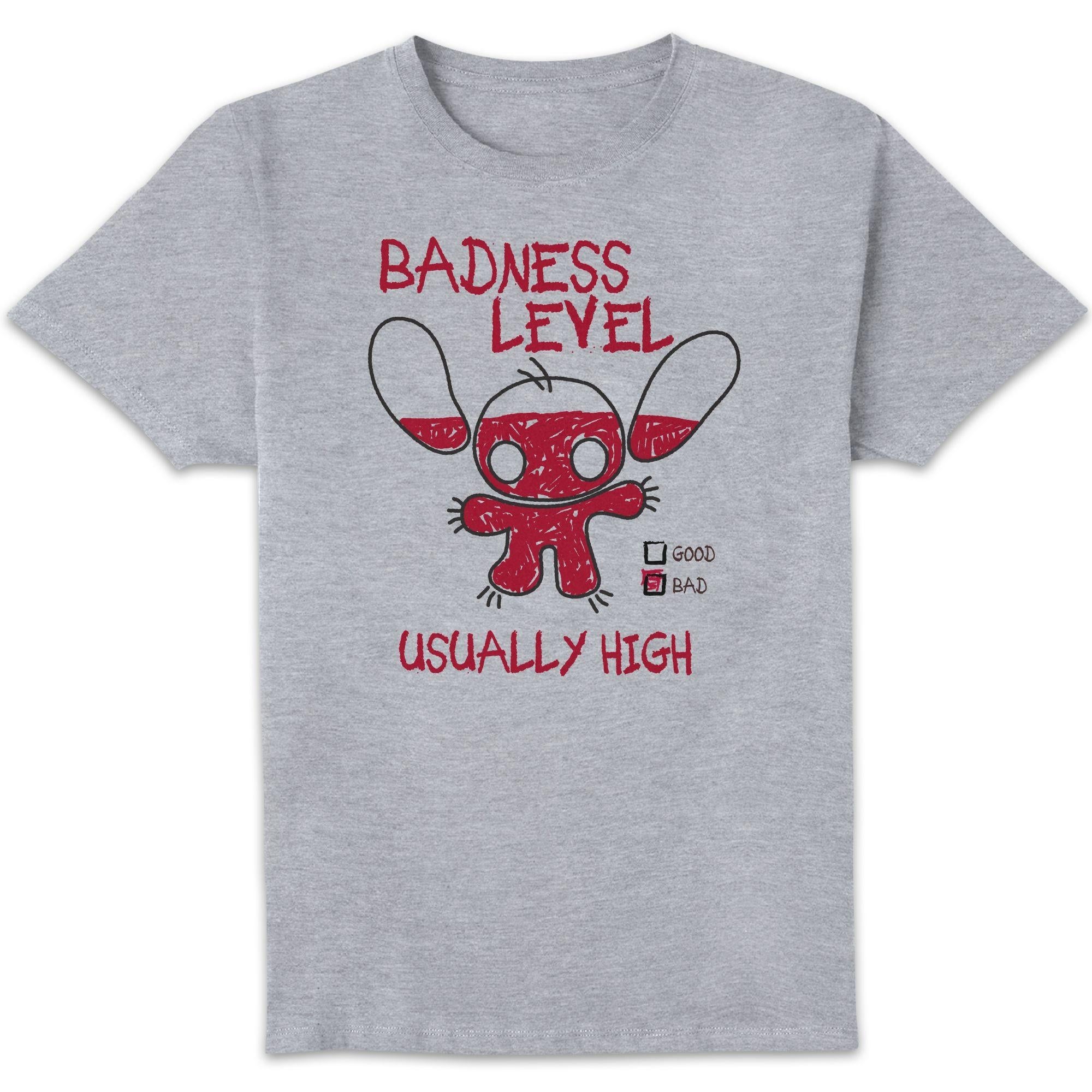 Disney Stitch Badness Level Unisex T-Shirt - Grey - S | Zavvi UK