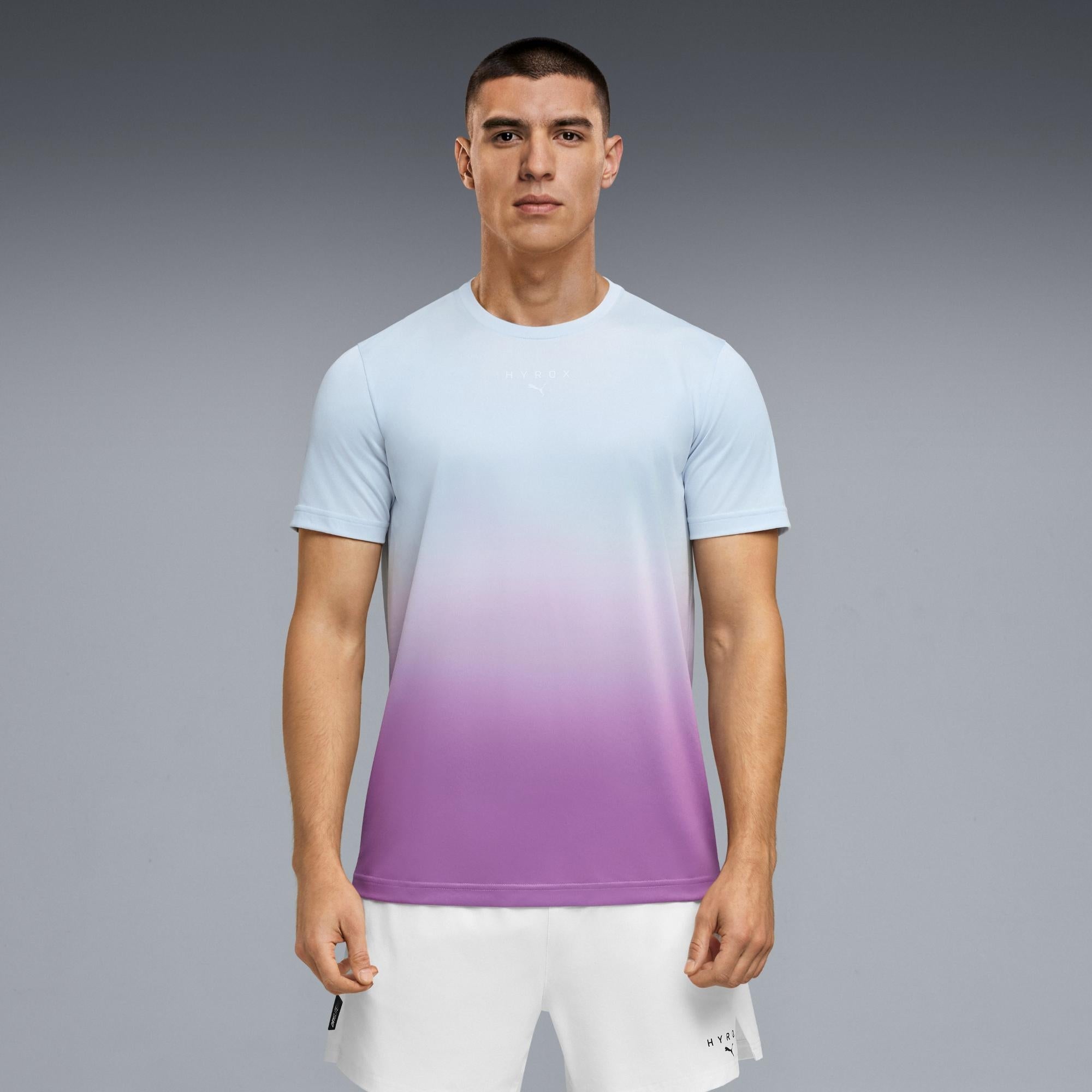 MEN'S POLY GRAPHIC TEE - light blue - M | HYROX Shop Official