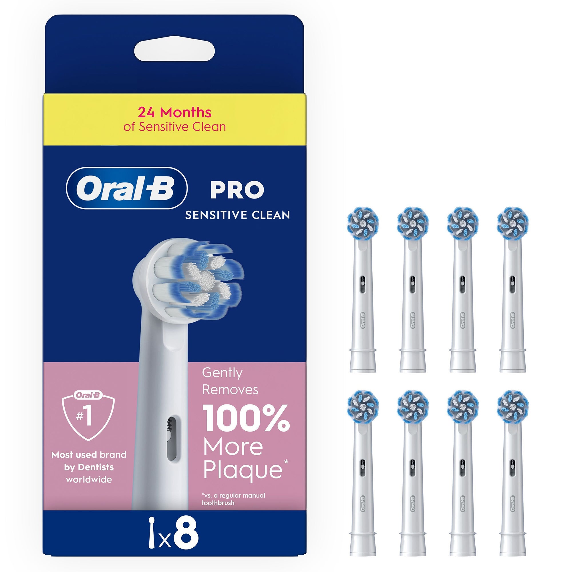 Oral-B Pro Sensitive Clean Toothbrush Heads, Pack of 8 Counts ...