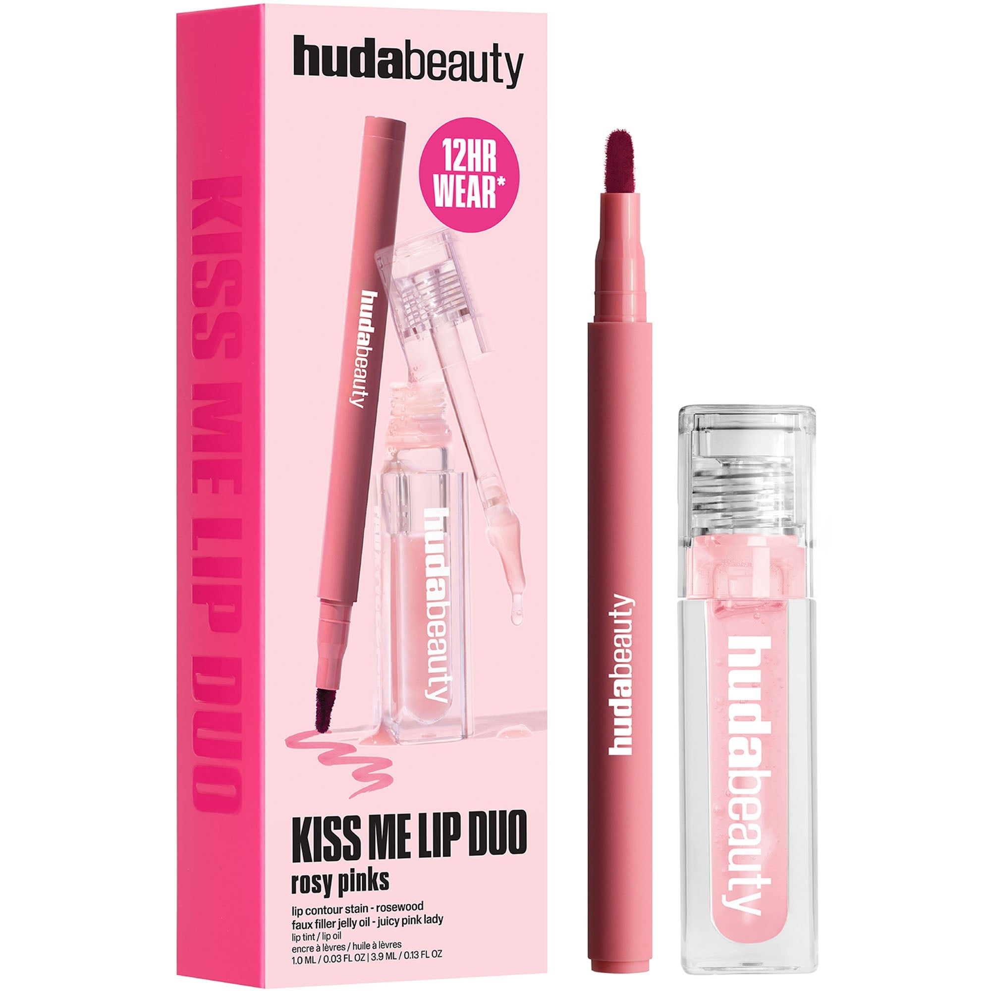 HUDA BEAUTY Kiss Me Rosy Pink Lip Duo (Worth £43) | Cult Beauty