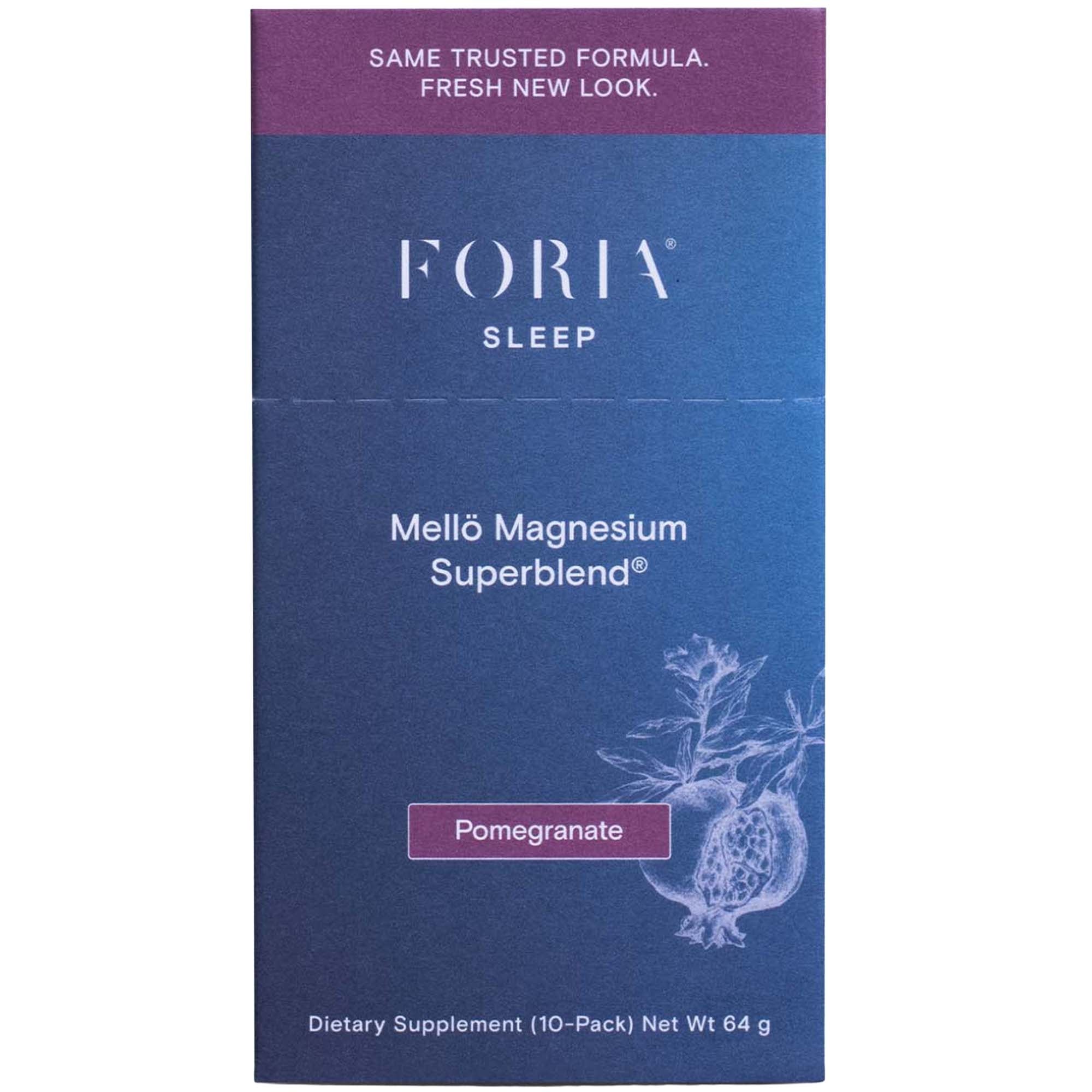 Foria Mello Magnesium Superblend - Pomegranate - 10 CT Travel Sticks ...