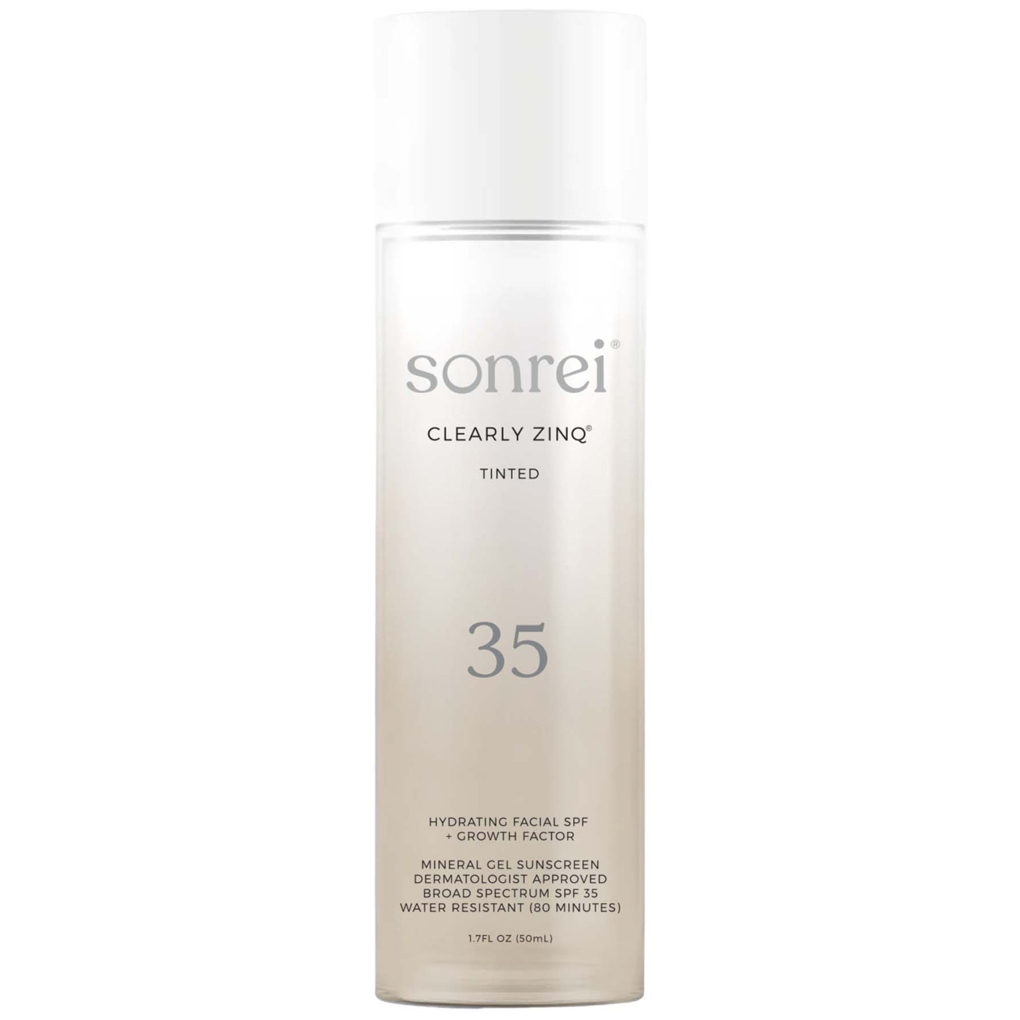 Sonrei Clearly Zinq Tinted Hydrating Facial SPF 35 + Growth Factor ...