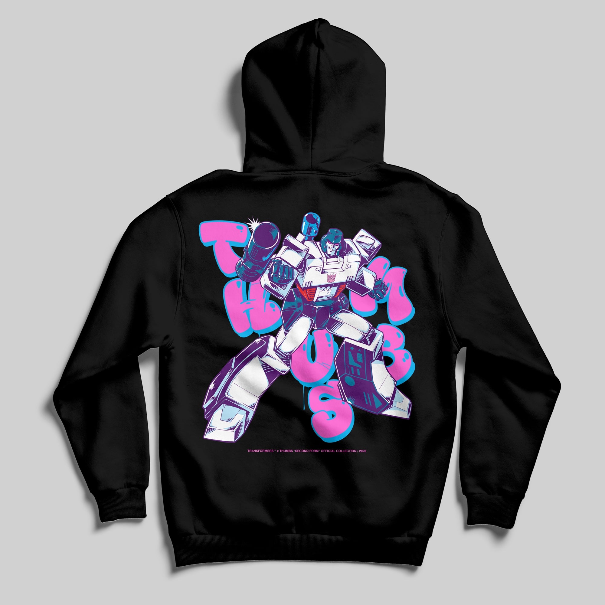 Transformers x THUMBS Megatron Aerosol Hoodie Black - XL | Zavvi UK
